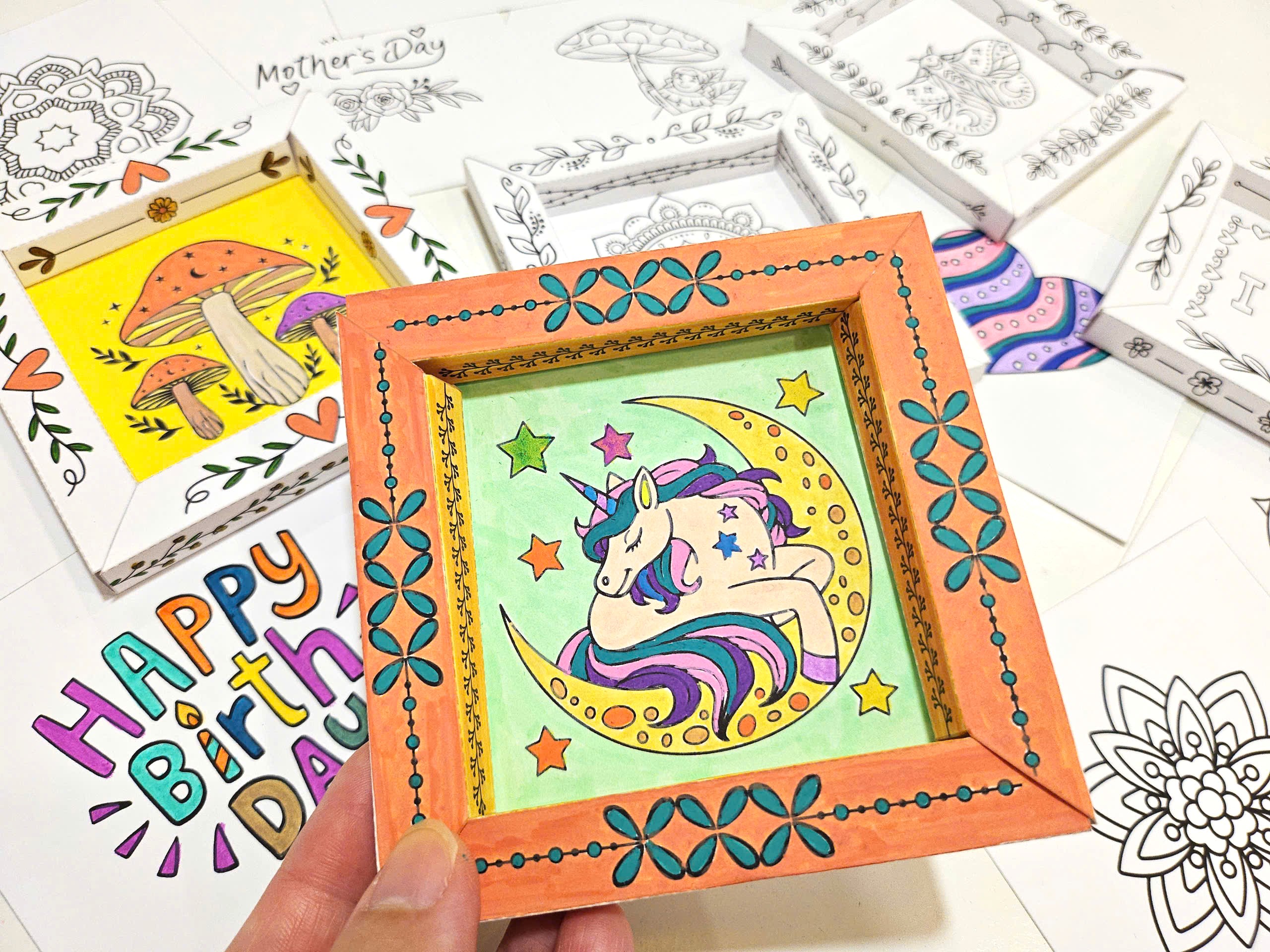 3D Paper Frames Coloring - Payhip