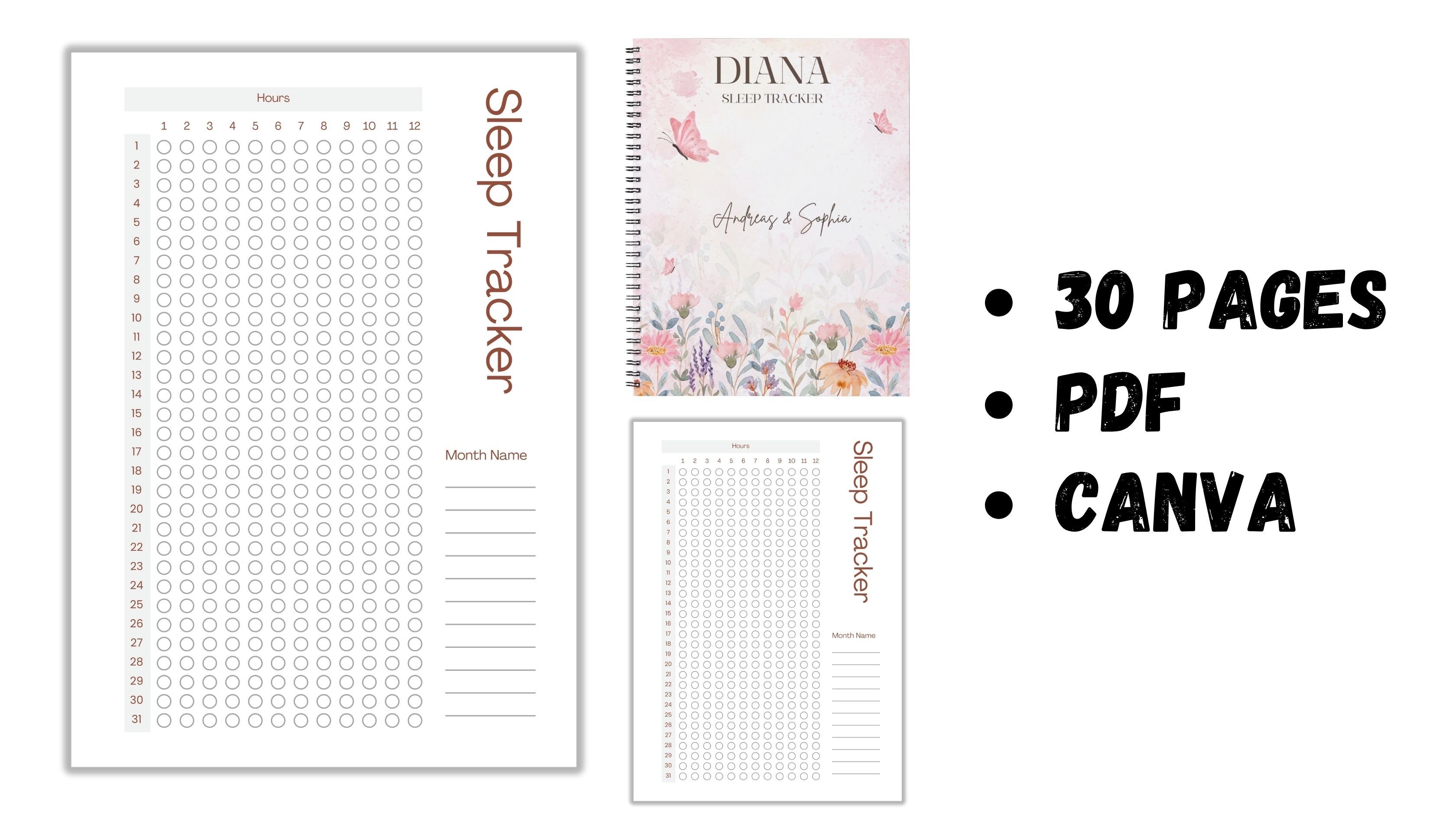 Printable Sleep Tracker | Wellness Log to Beat Insomnia & Track ...