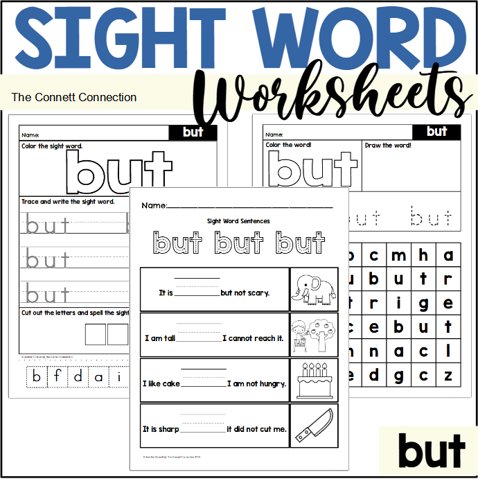 Sight Word Worksheets: but