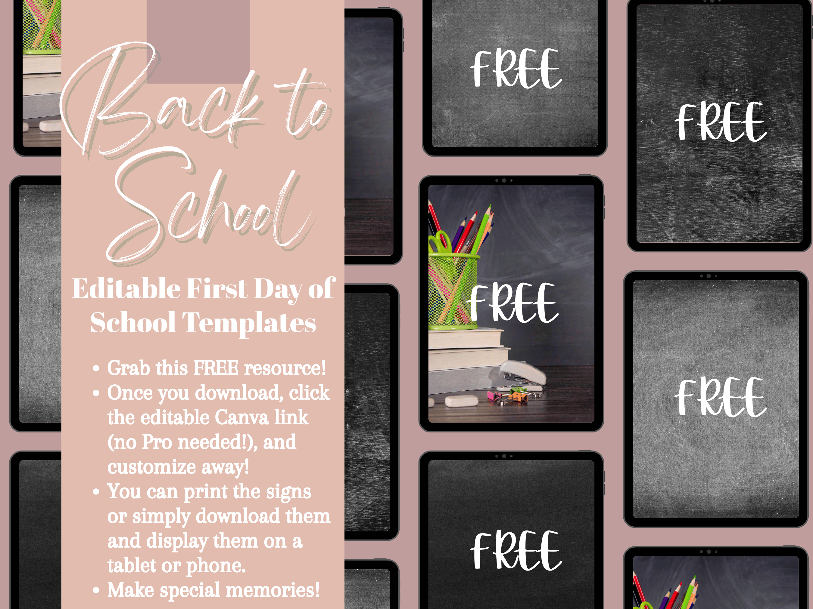 FREE - Custom Templates for the First Day of School Signs - Payhip