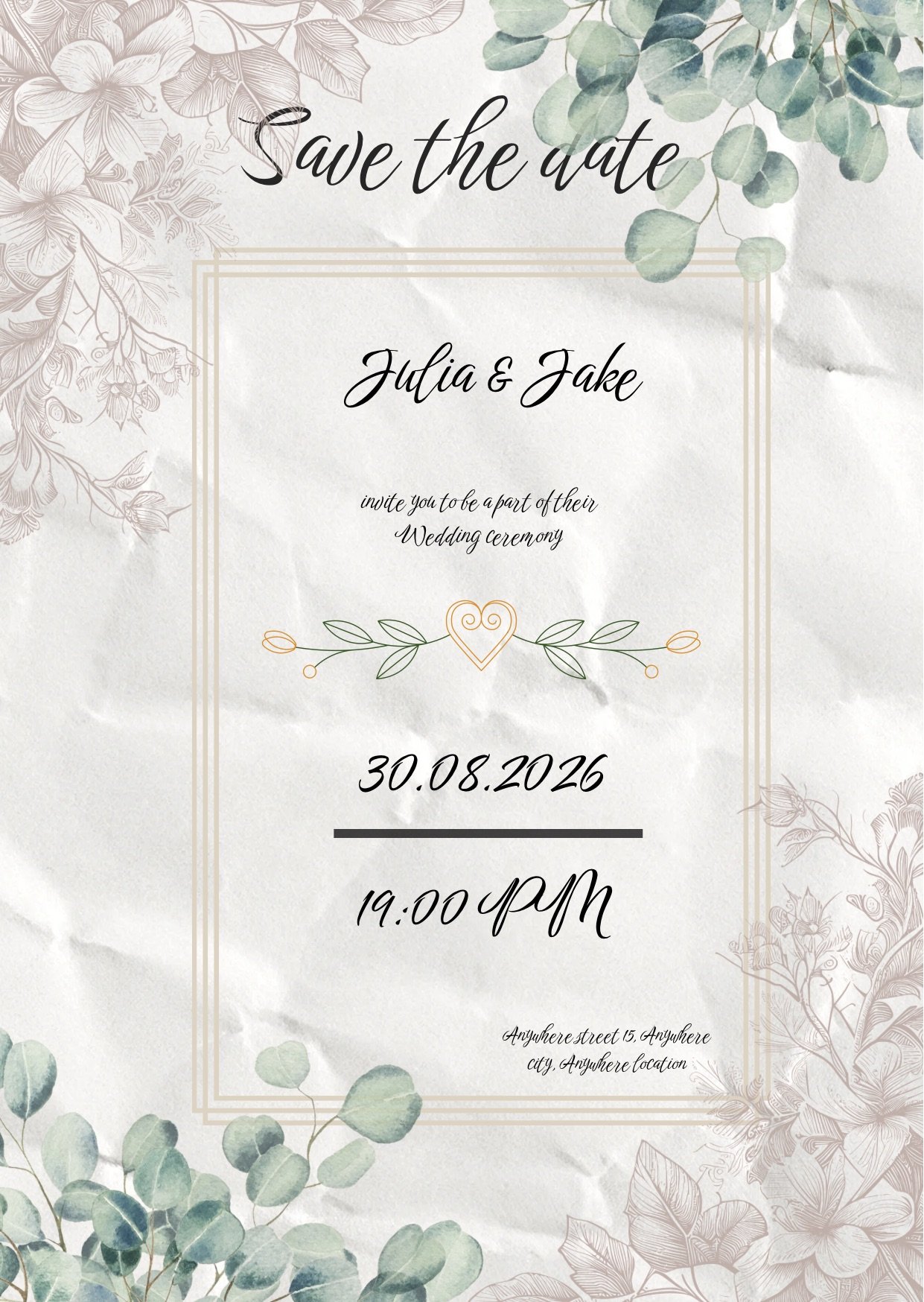 Simple wedding invitation design - Payhip