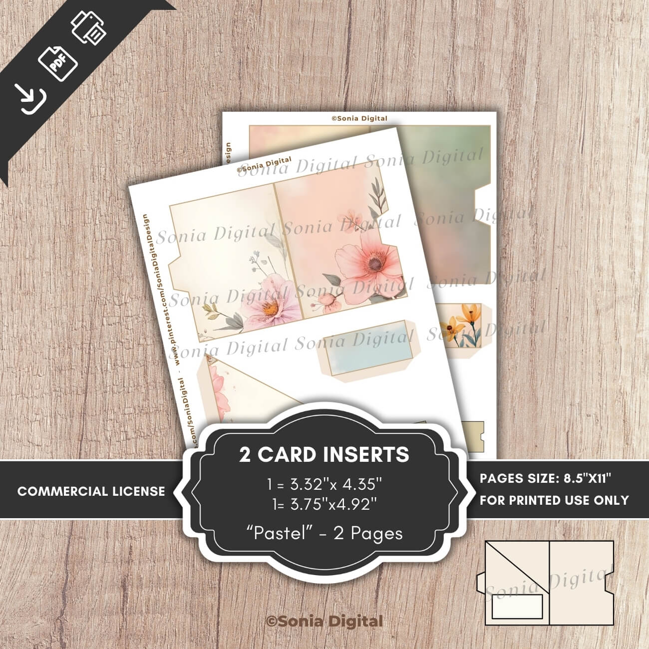 “Pastel” 2 Card Inserts, Scrapbooking & Art Journal creations. - Payhip