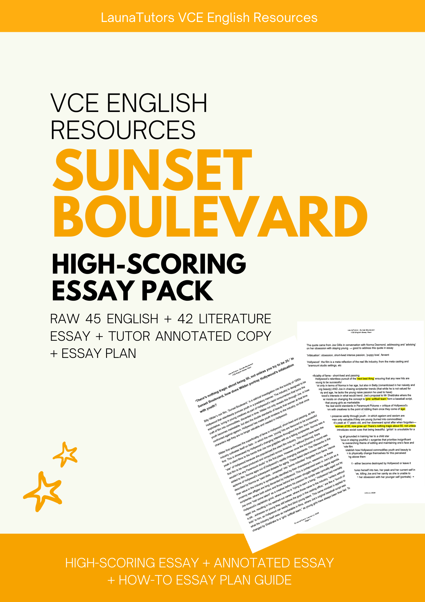 Sunset Boulevard - VCE English Sample Essay Pack