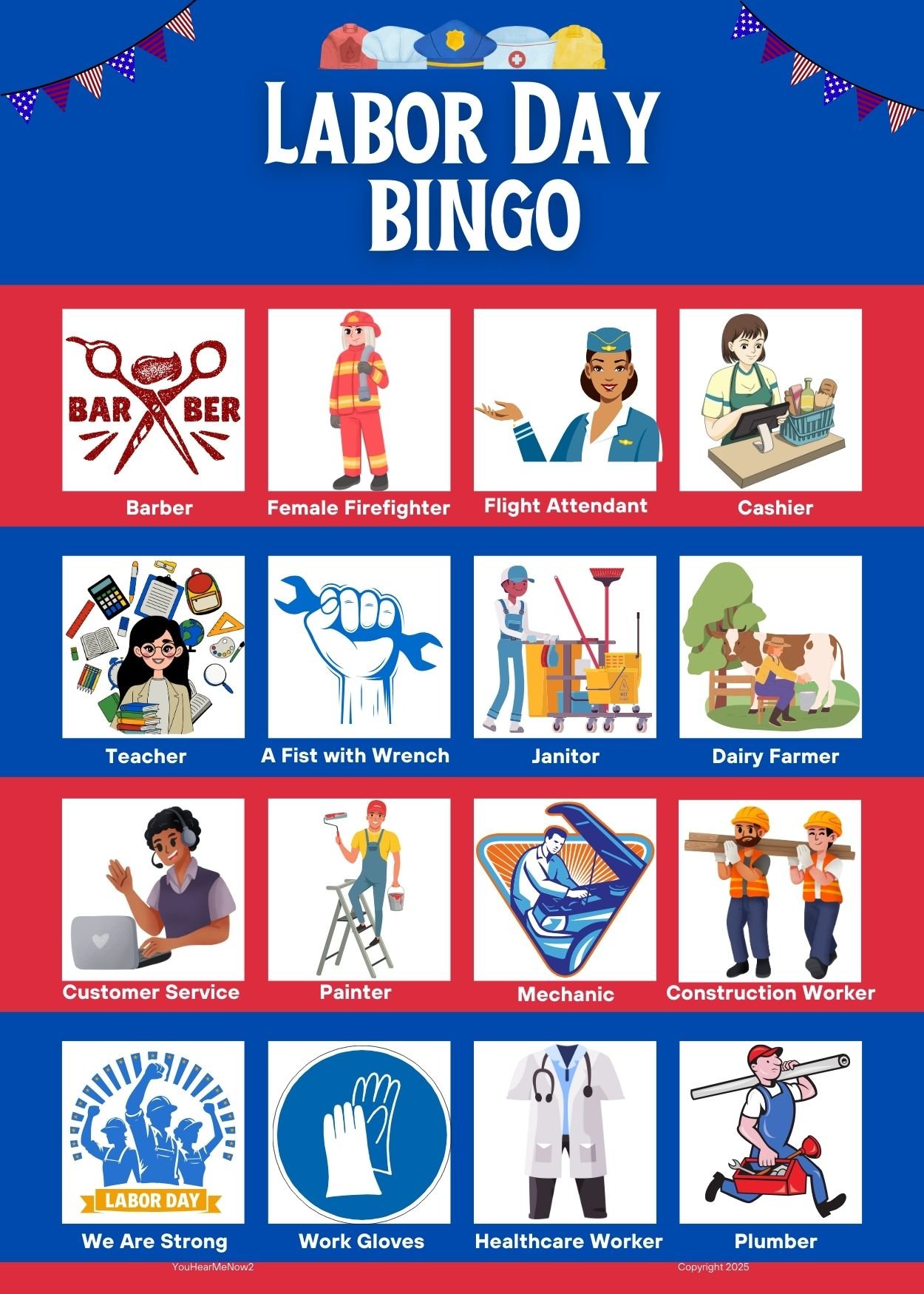 Labor Day Picture Bingo (More Boards) - Payhip