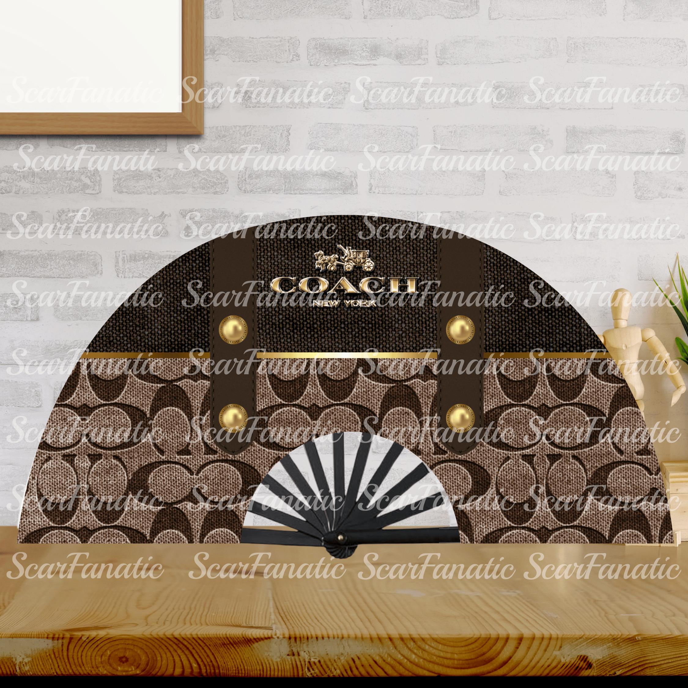 Brown and Gold Denim Cch Clack Fan Design Template Bundle - Payhip