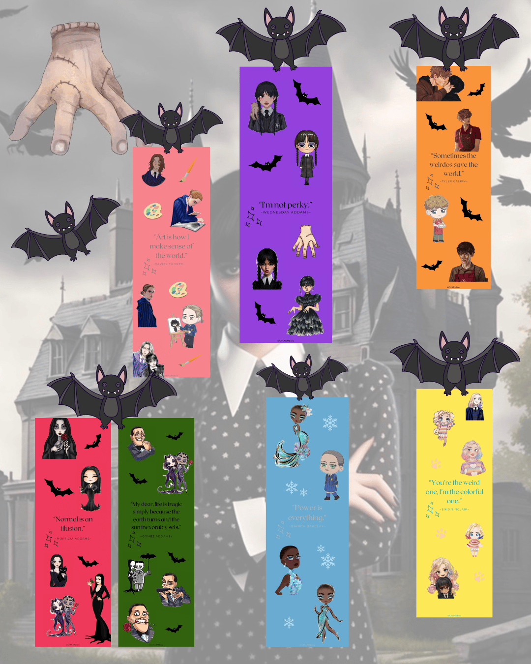 Nevermore Collection – Wednesday-Inspired Bookmarks - Payhip