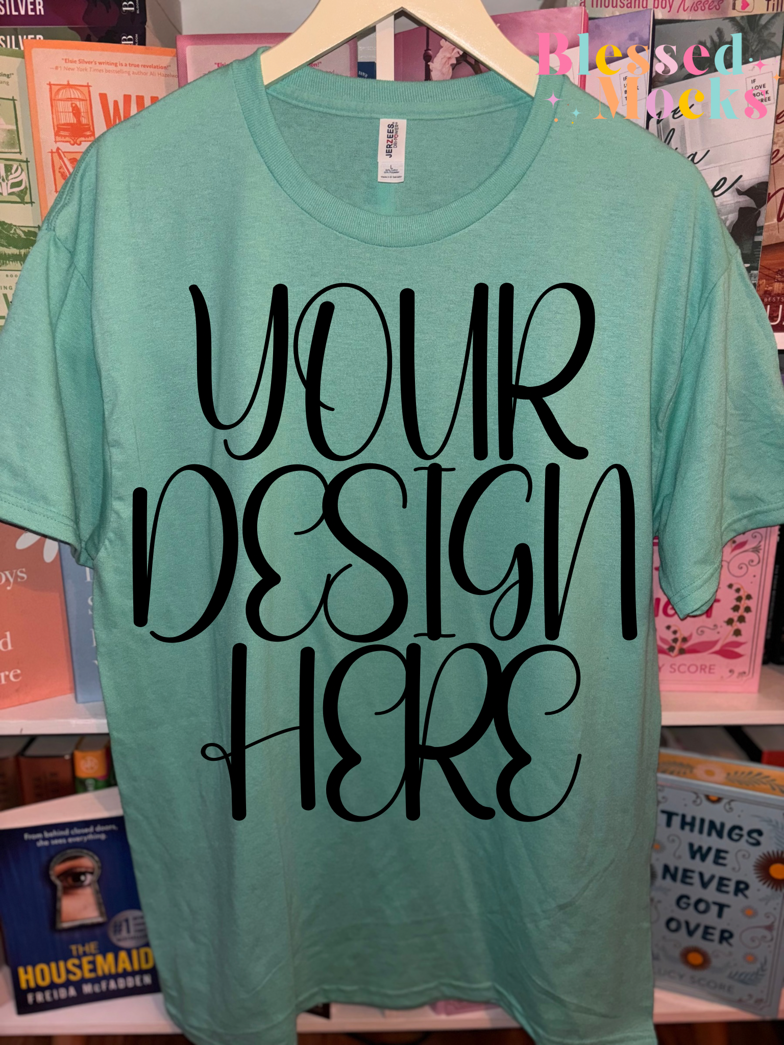 Jerzee Scuba Blue Bookish hanging Mock Up- IRL - Payhip