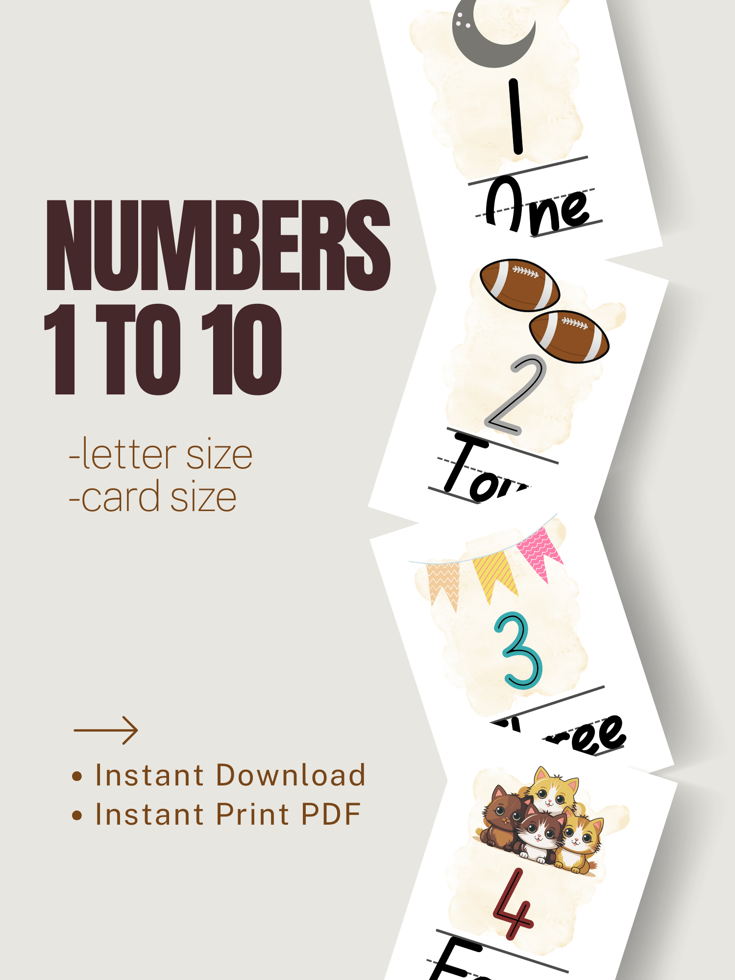 Printable Numbers Flashcards 1–10 with Counting Pictures | Kids ...