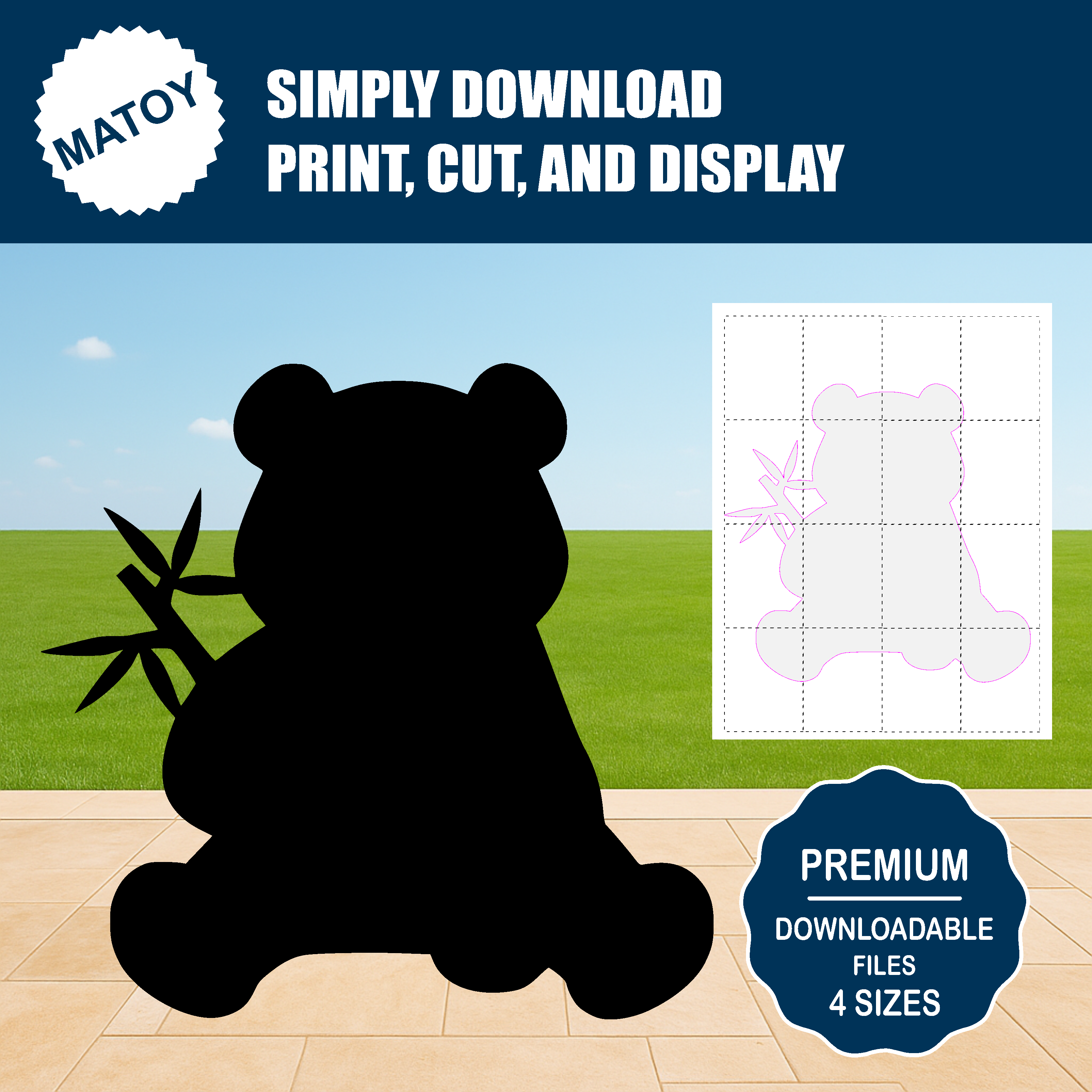Panda Bear Party and Wall Decor | Printable Life-Size Silhouette ...