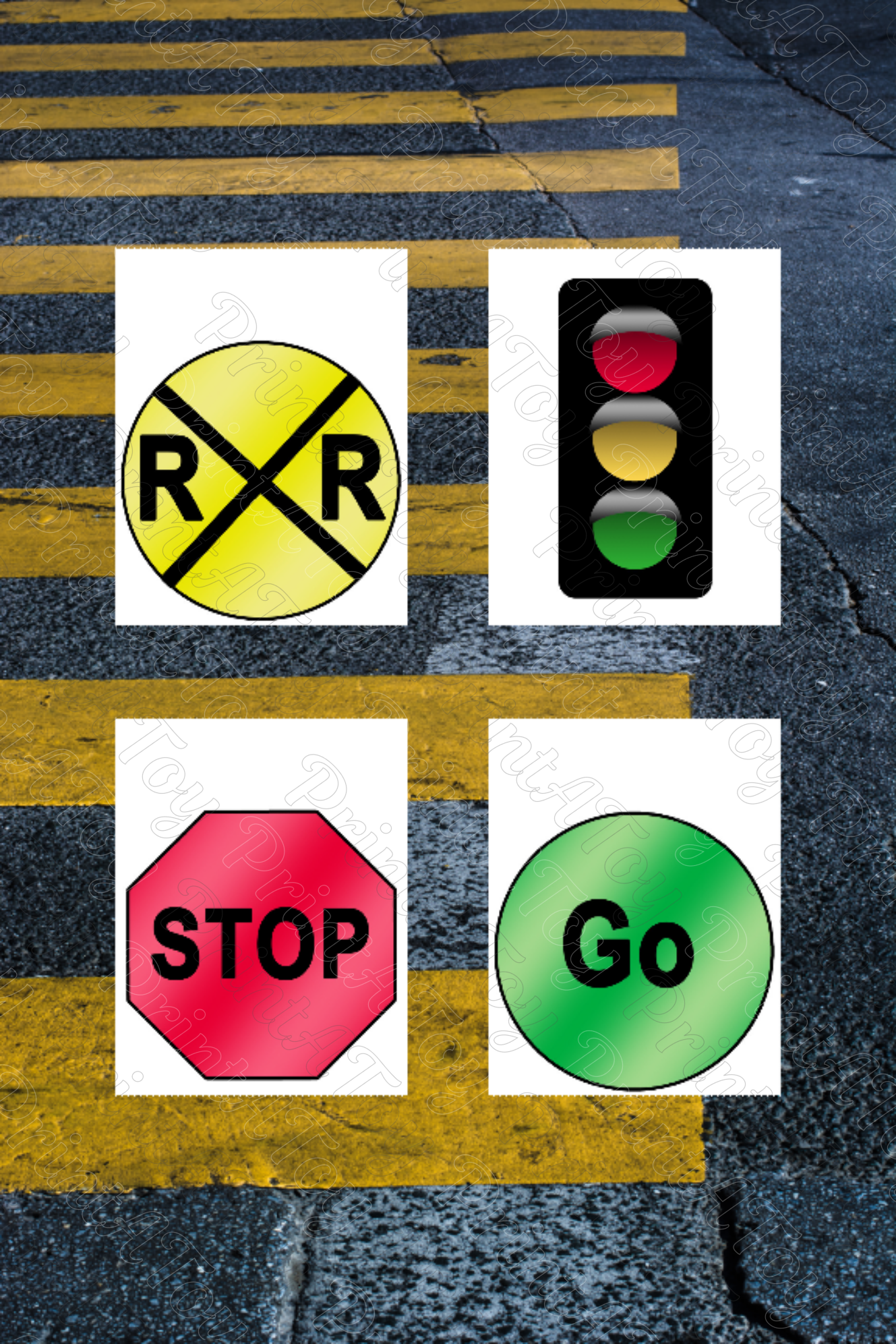 Printable Road Signs for Pretend Play | Stop, Go, Traffic Light ...