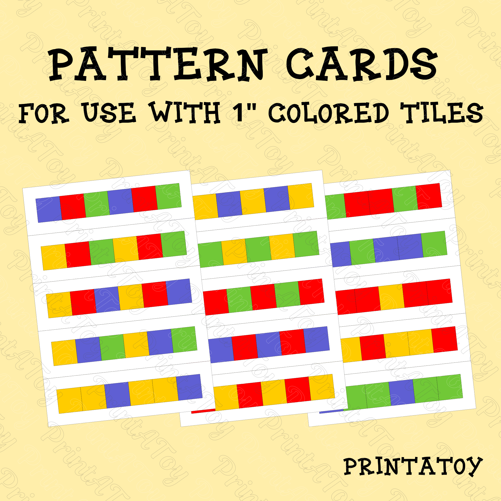 Pattern Cards for 1" Colored Tiles | Hands-On Learning Resource - Payhip