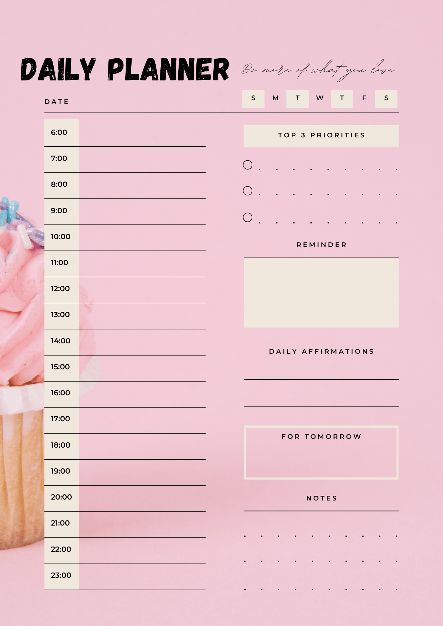 Daily Planner Printable Pack | 5x One-Page Daily Schedule PDF ...