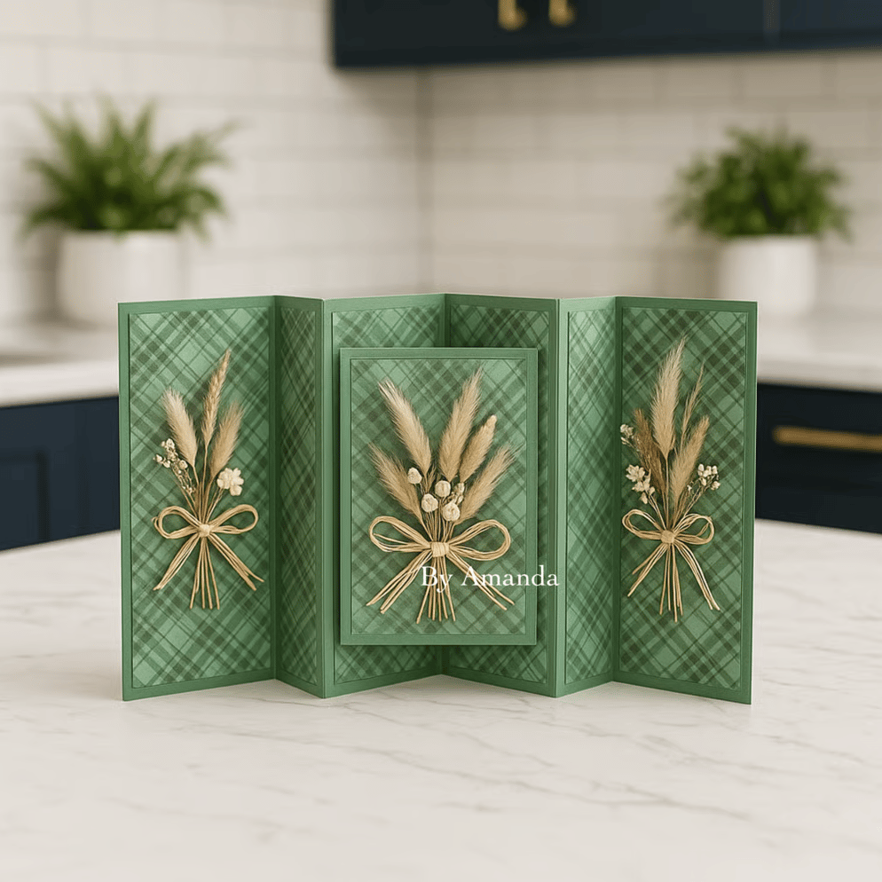 Dried Flower Delight Concertina Card With Floating Panel