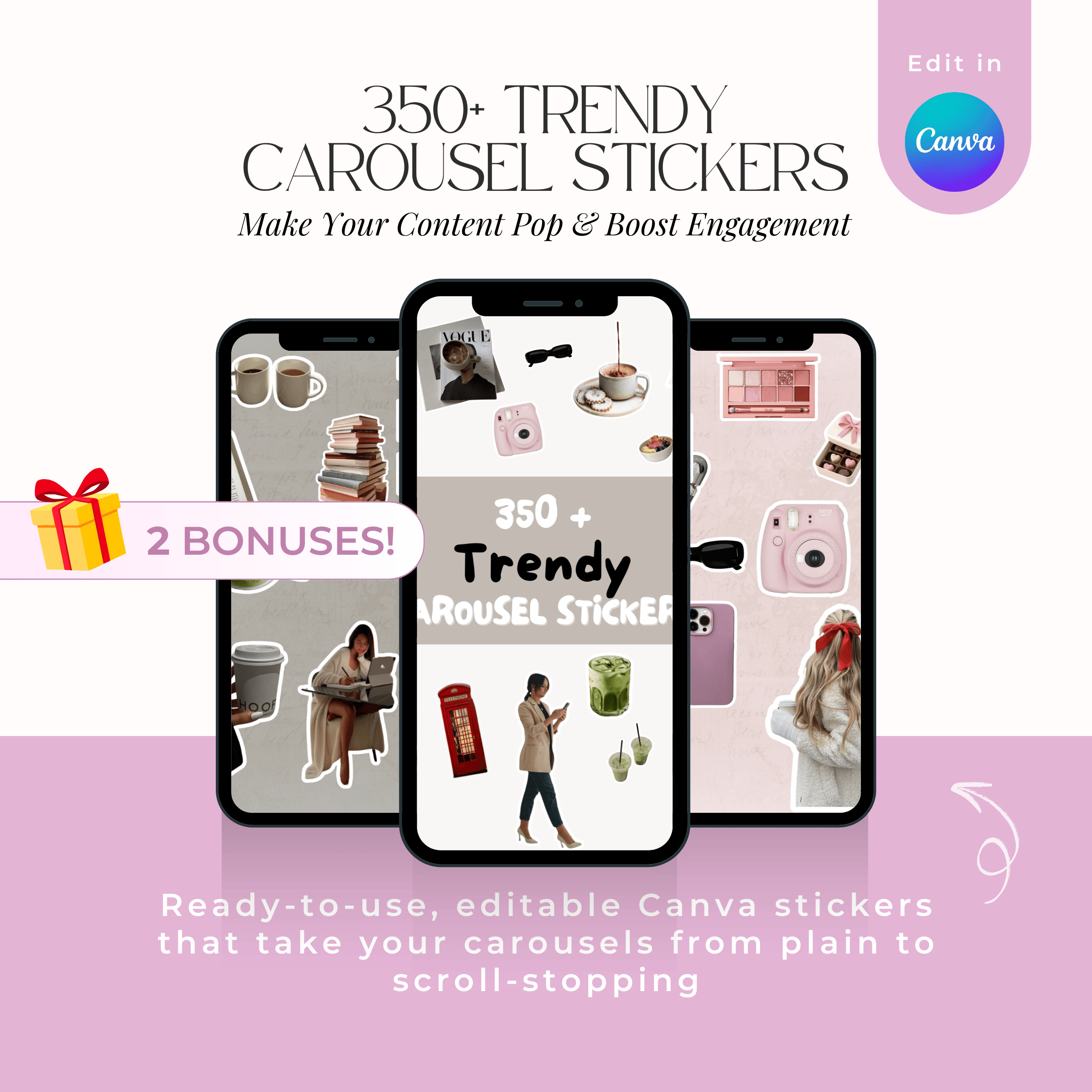 350 Trendy Carousel Stickers 2 Bonuses! - Payhip