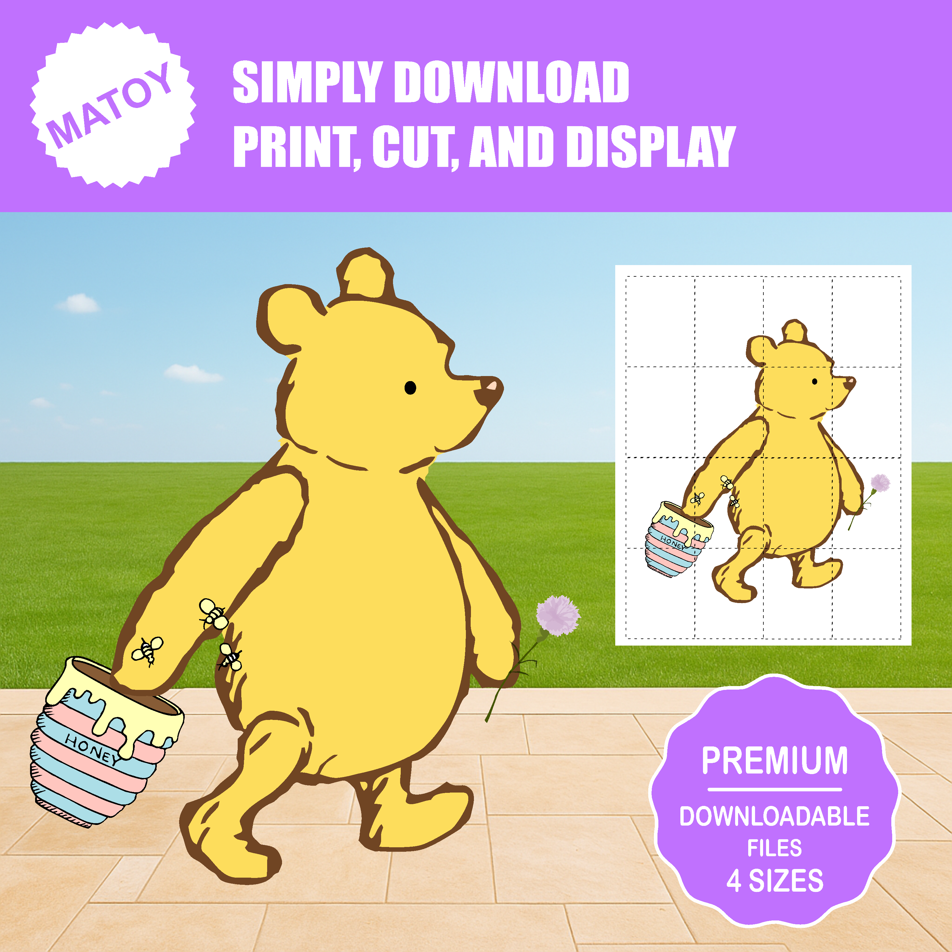 Winnie The Pooh Yard Art Pattern | Full-Color Printable and ...