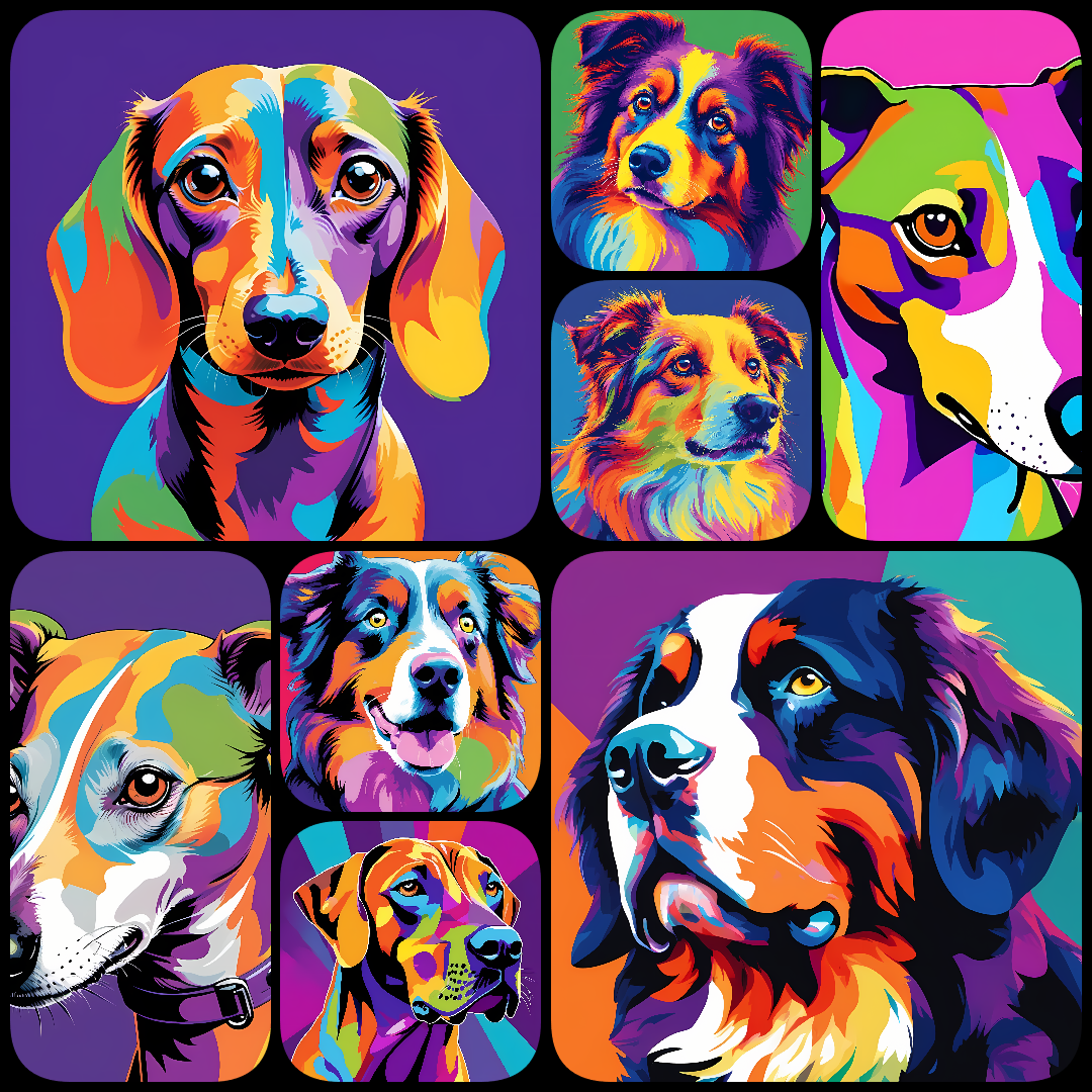 🐾20 German Shepherd Dogs High-Res Art Images in Psychedelic Pop ...