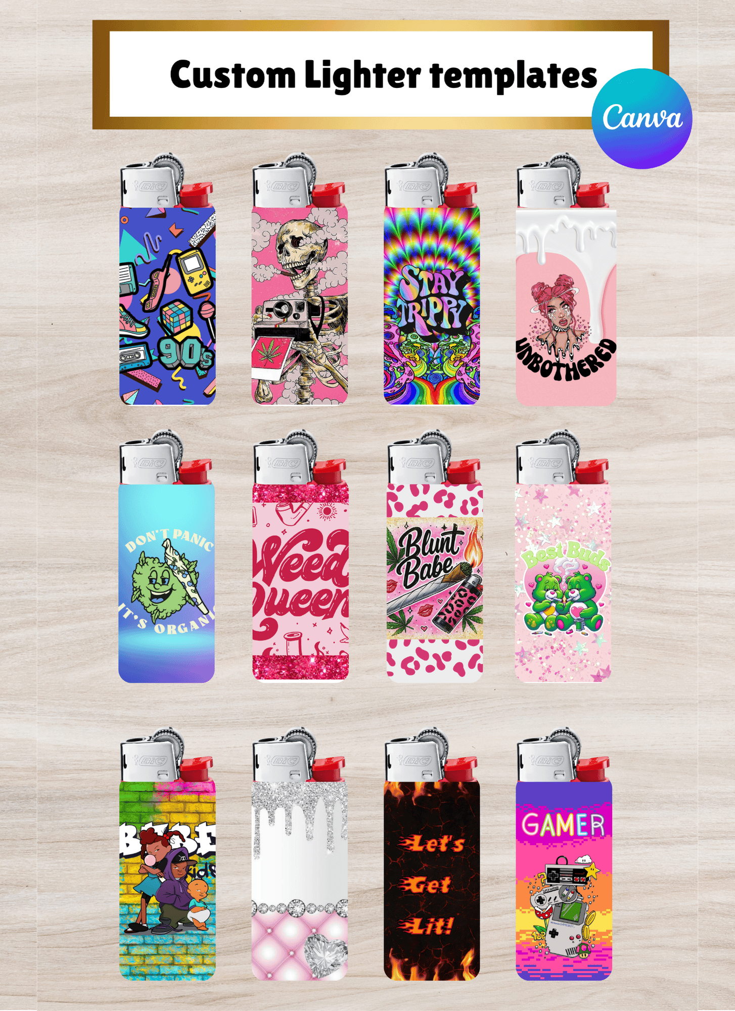 Custom Lighter Templates | Editable Digital Designs for Canva - Payhip