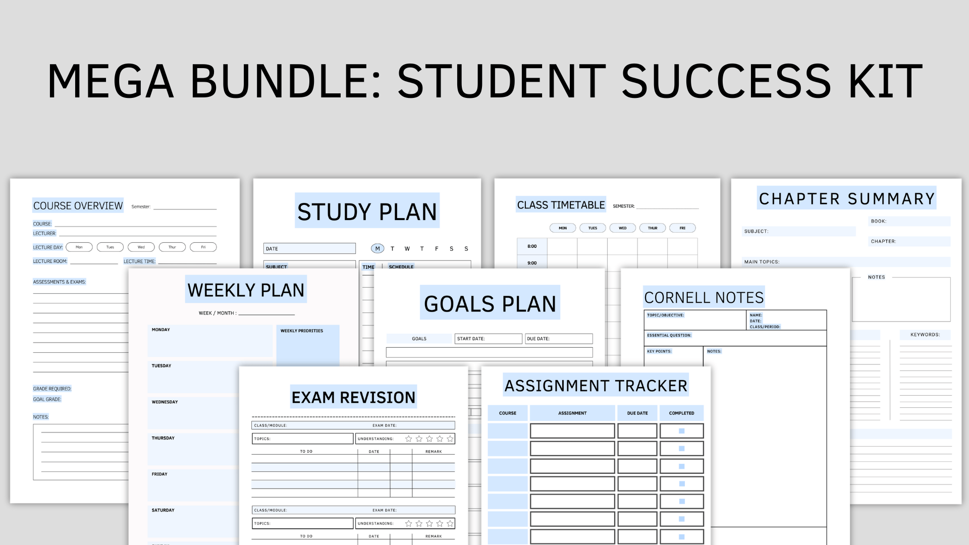 Ultimate Student Planner Bundle | 9 Printable Study Planners PDF (Daily ...