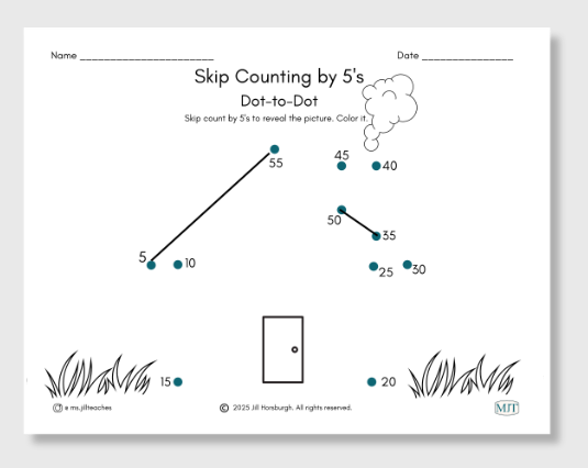 Skip Counting by 2s, 5s, 10s Dot-to-Dot PDF 9 Pages - Payhip
