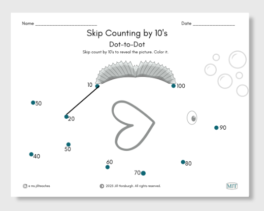 Skip Counting by 2s, 5s, 10s Dot-to-Dot PDF 9 Pages - Payhip