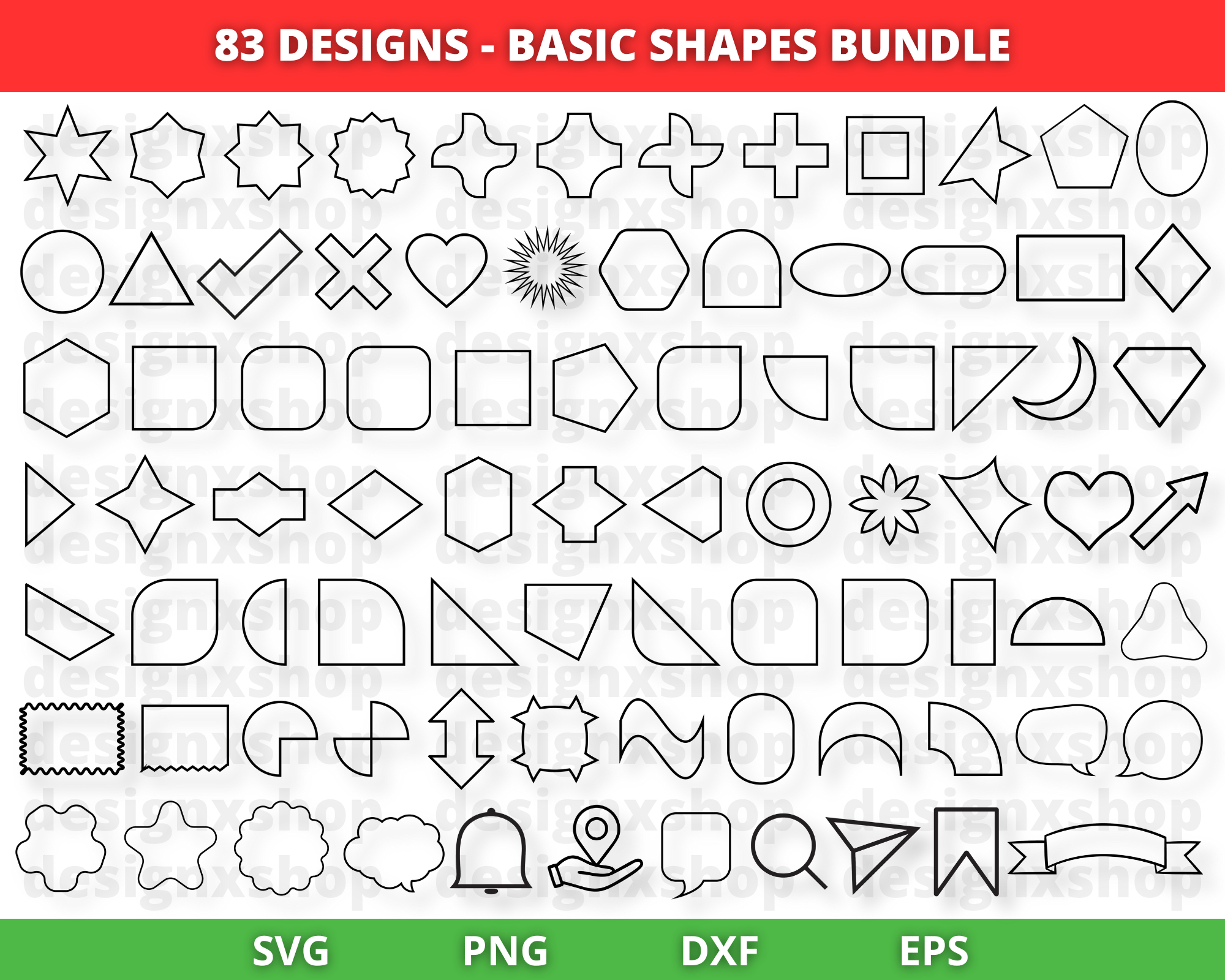 Basic shapes SVG bundle, geometric shapes svg, name frame tags svg, shape outlines, shapes cut ...