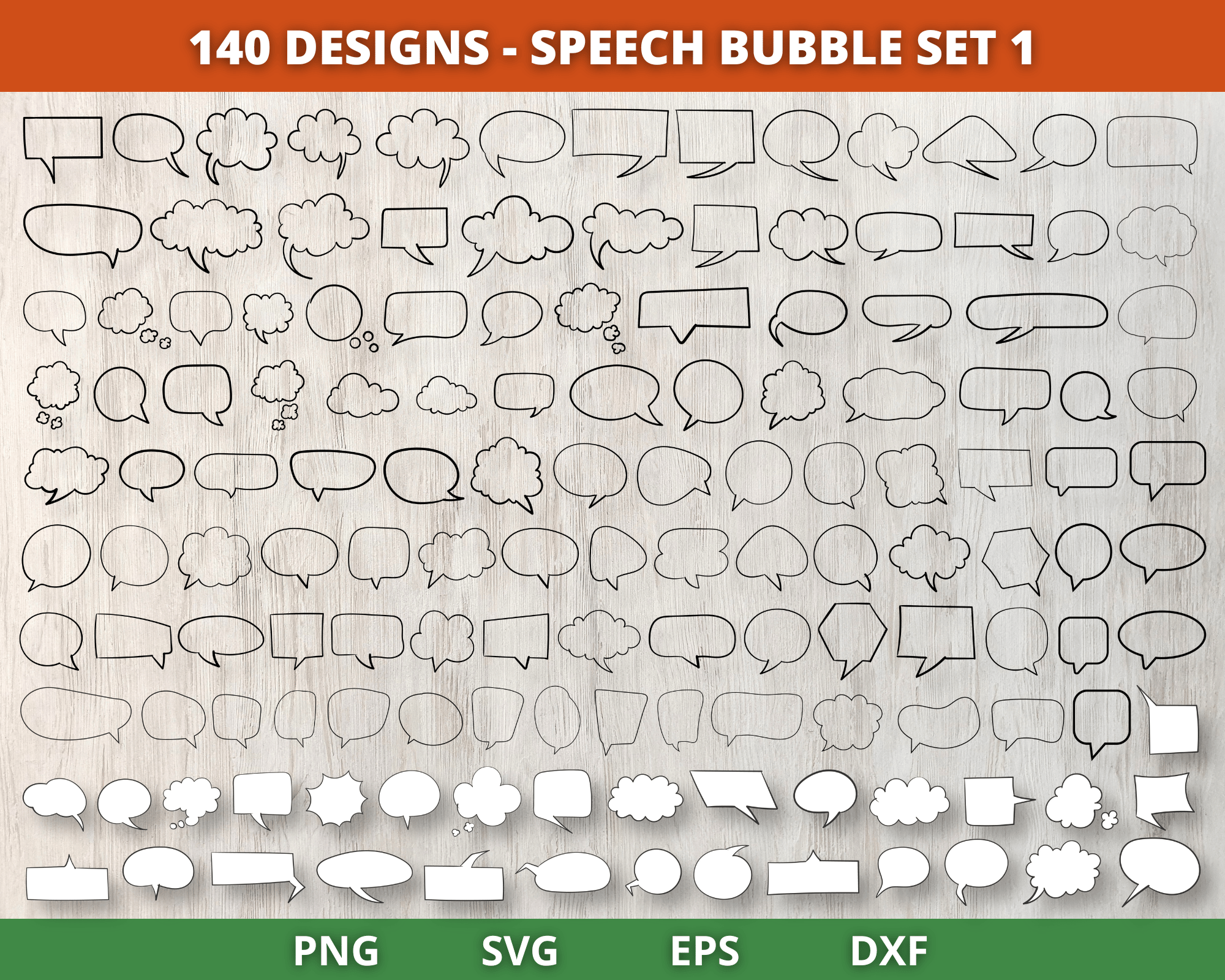Speech Bubble SVG Bundle, Speech Bubble Outline SVG, Bubble Frame SVG ...