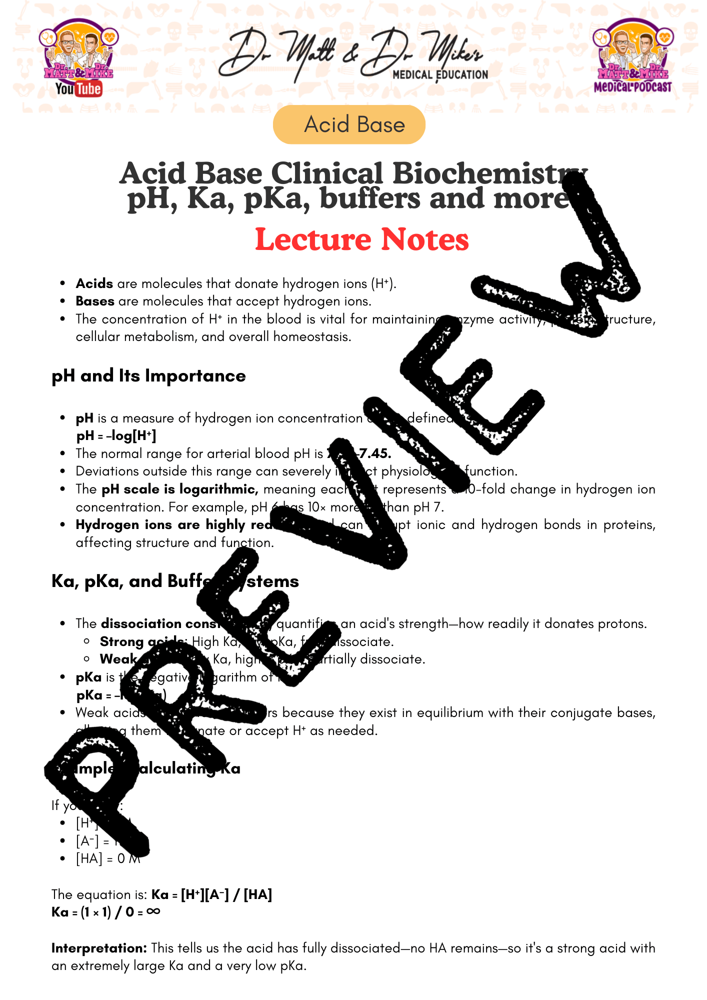 Acid Base Clinical Biochemistry - Lecture Notes - Payhip