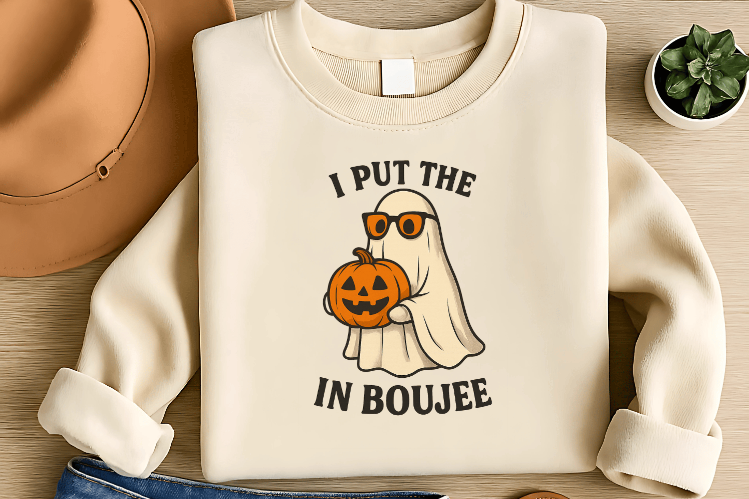 Boujee Ghost Sublimation PNG – Chic Halloween Clipart for T-Shirts ...