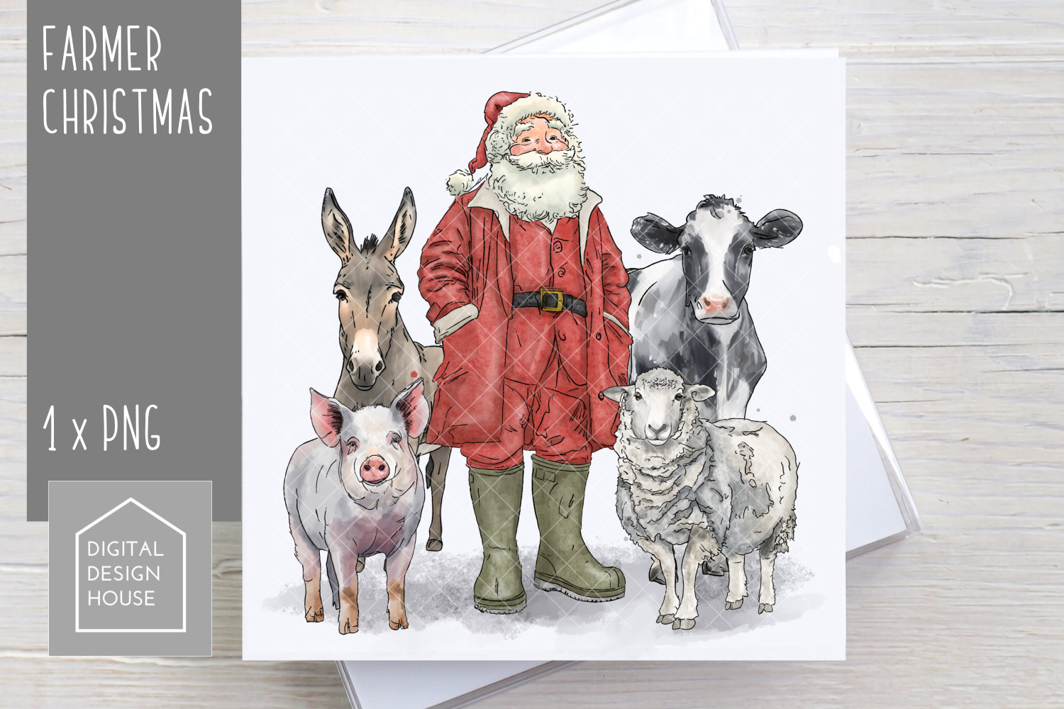 FARMER CHRISTMAS - Countryside Father Christmas Santa PNG - Payhip