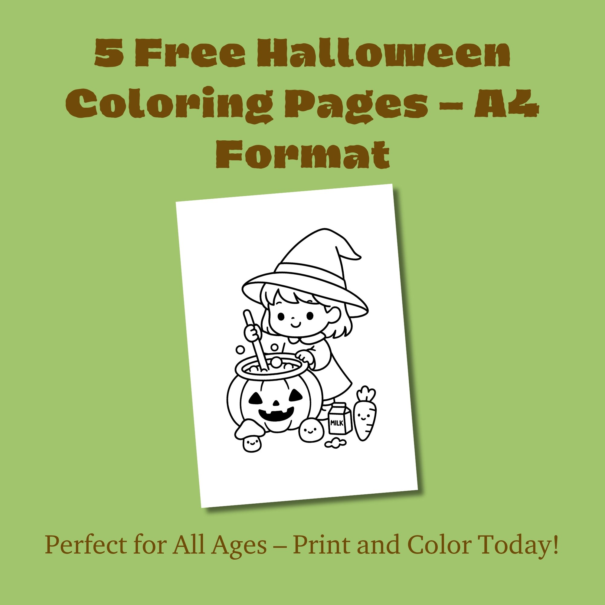 Free Halloween Coloring Pages (A4 PDF) – 5 Cute Printable Sheets for ...