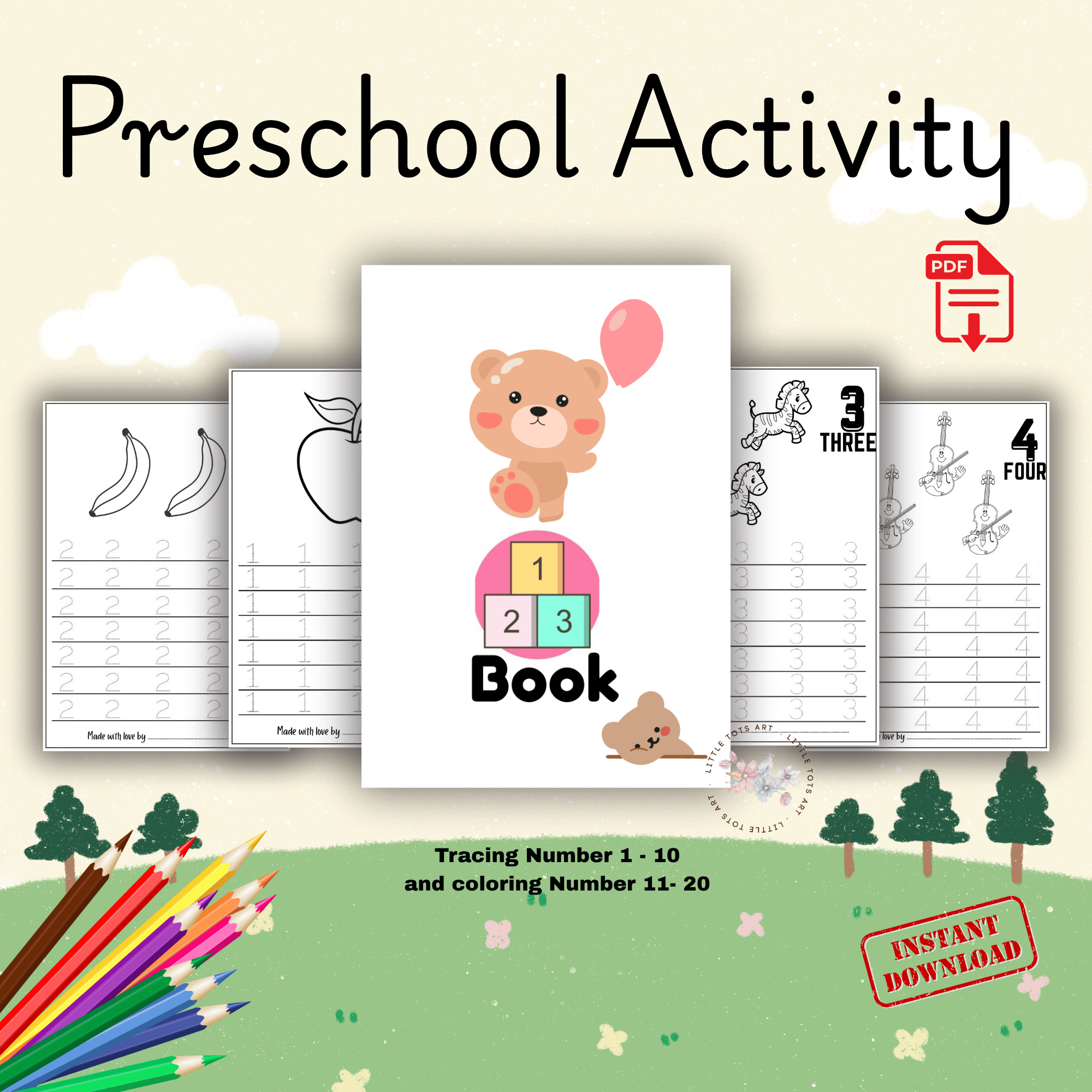 123 Tracing Numbers Worksheets – Printable Number Tracing for Kids ...