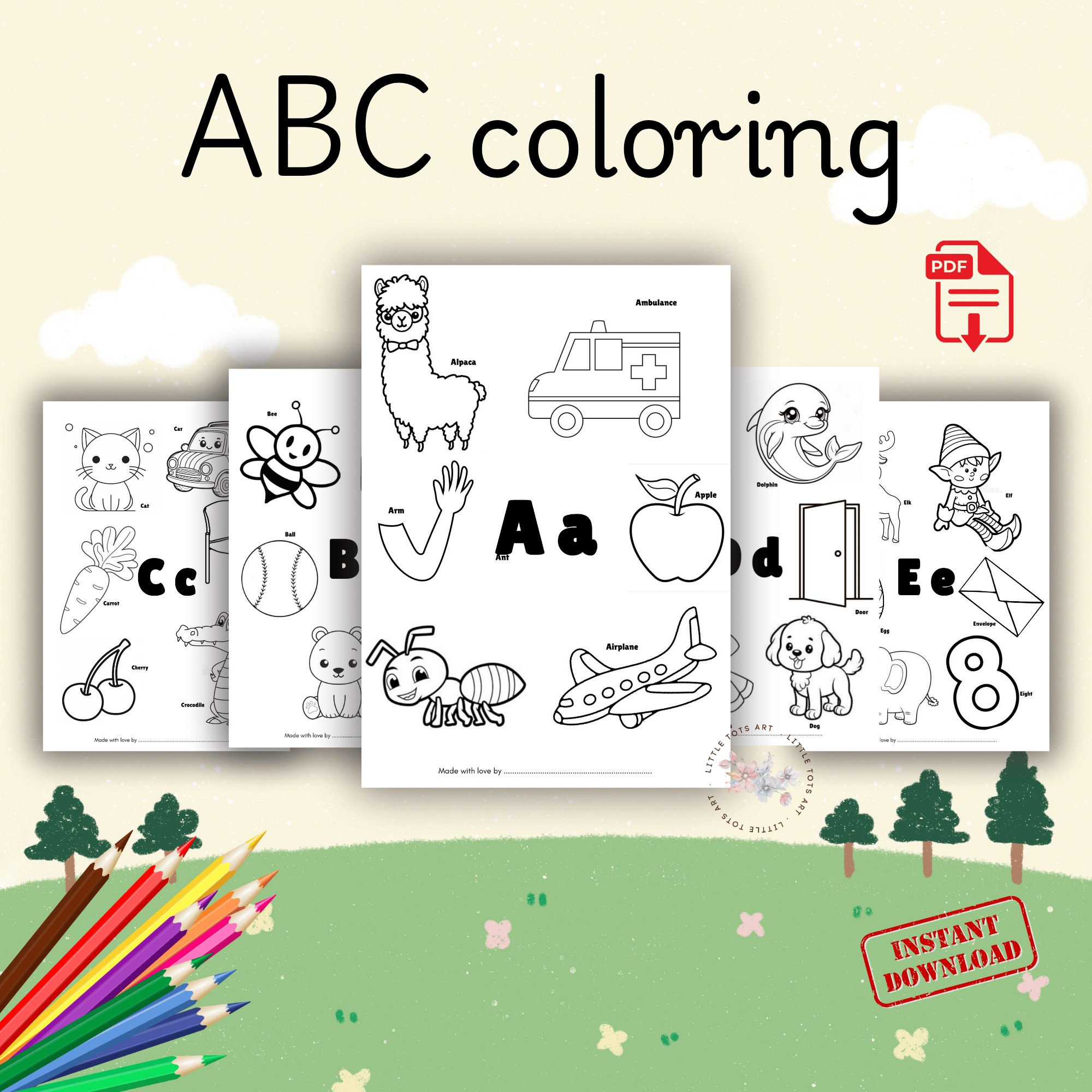 ABC coloring book, alphabet coloring pages, printable coloring book ...