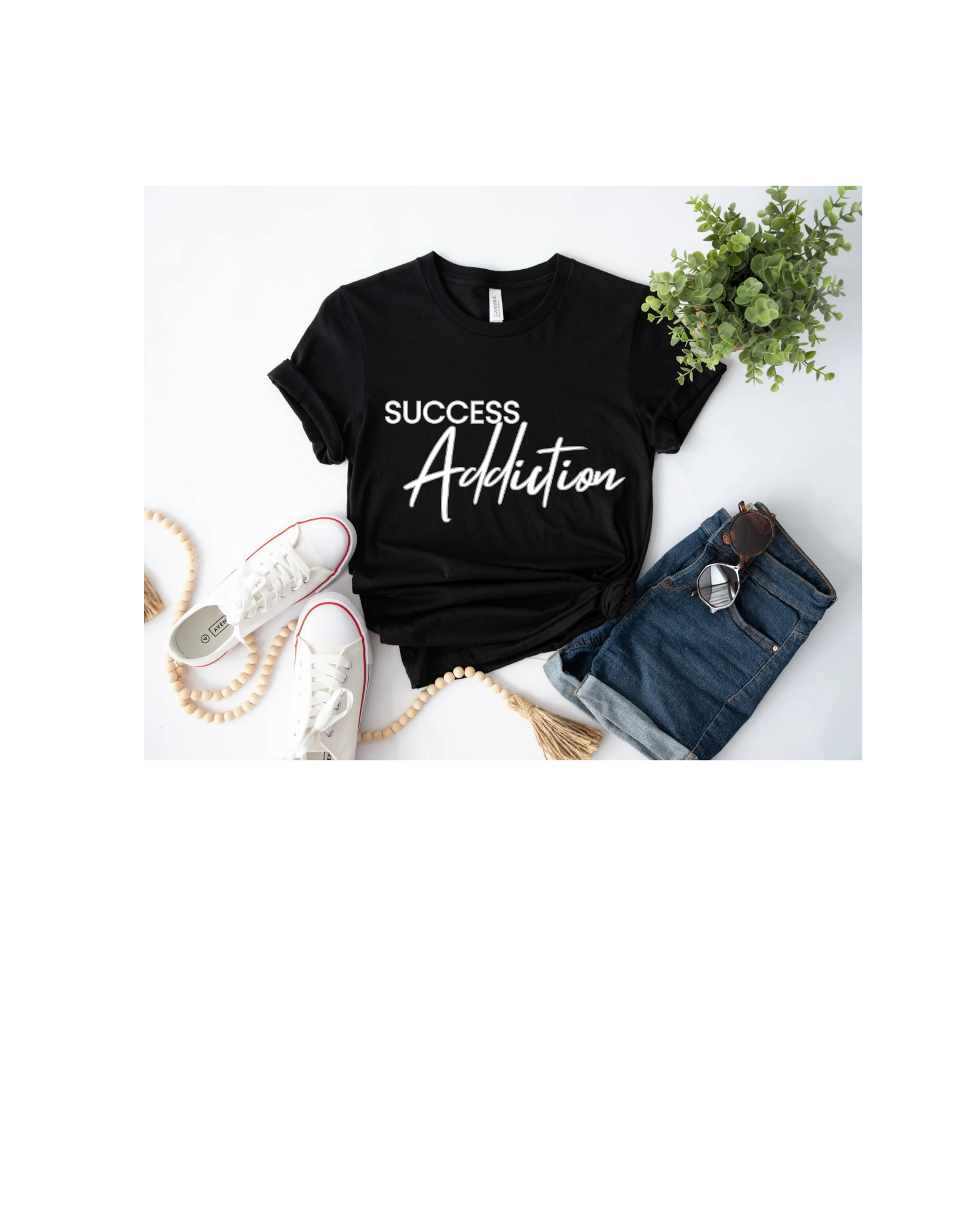 Success Addiction Black and White Entrepreneur T-Shirt - Payhip