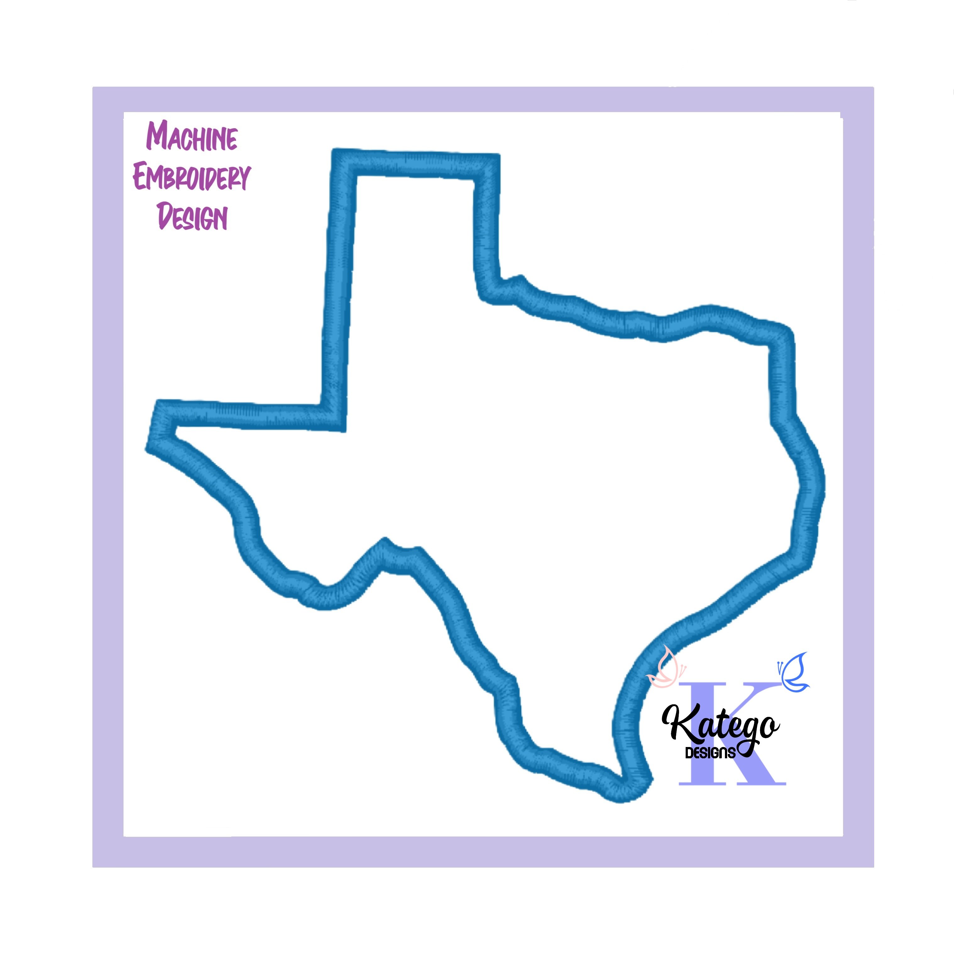 Texas State Satin Outline_ Embroidery Design - Payhip