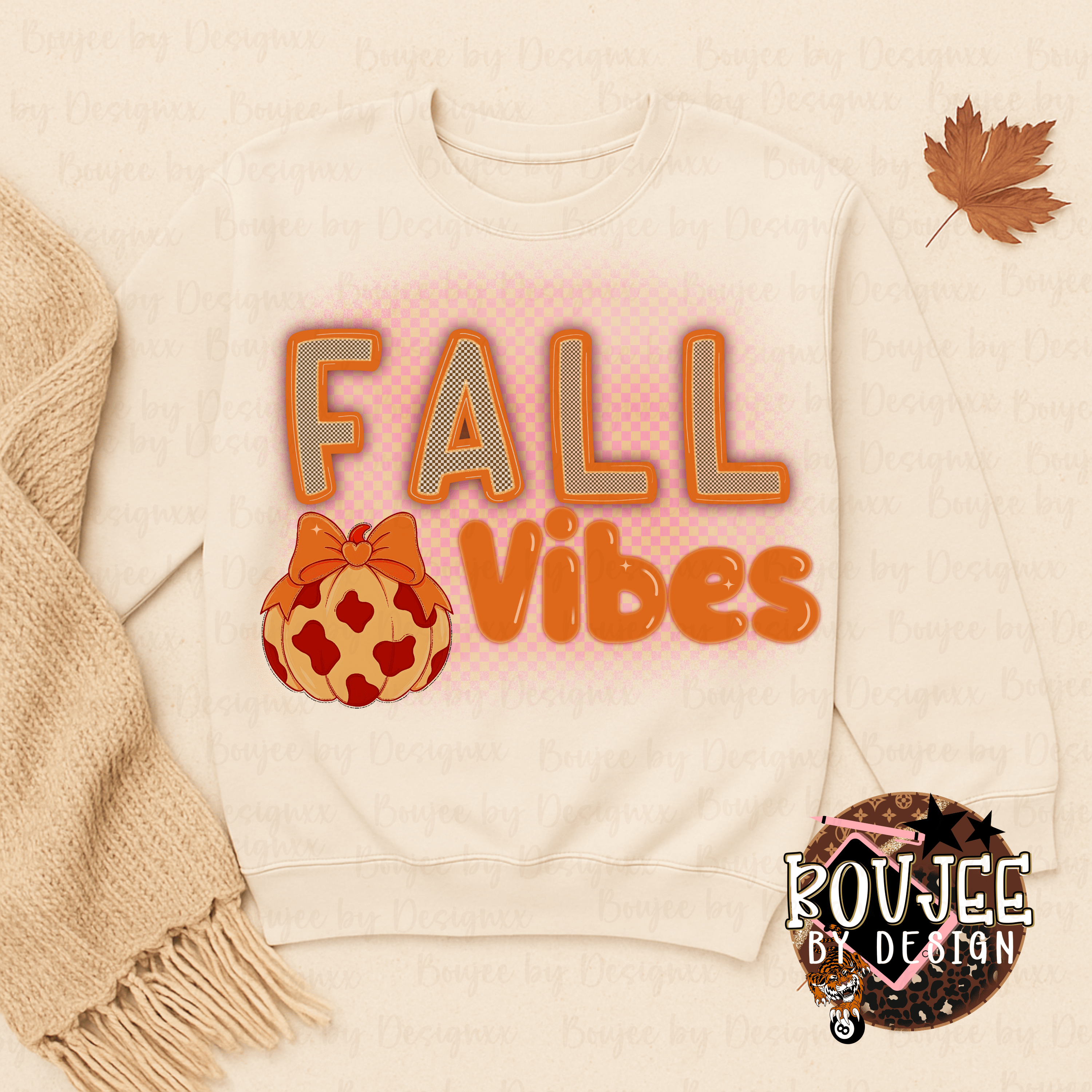 Fall Vibes PNG | Retro Fall Sublimation Design | Pumpkin with Bow ...