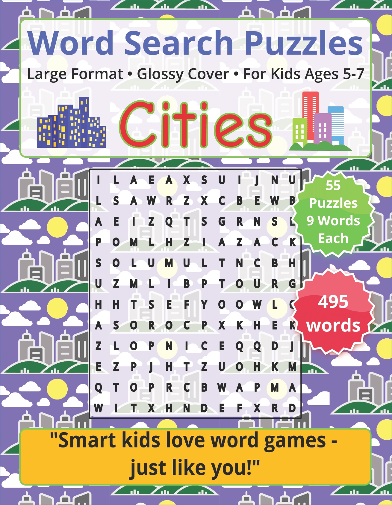 Cities: Word Search Puzzle for Kids Ages 5-7 - Printable Activity PDF ...
