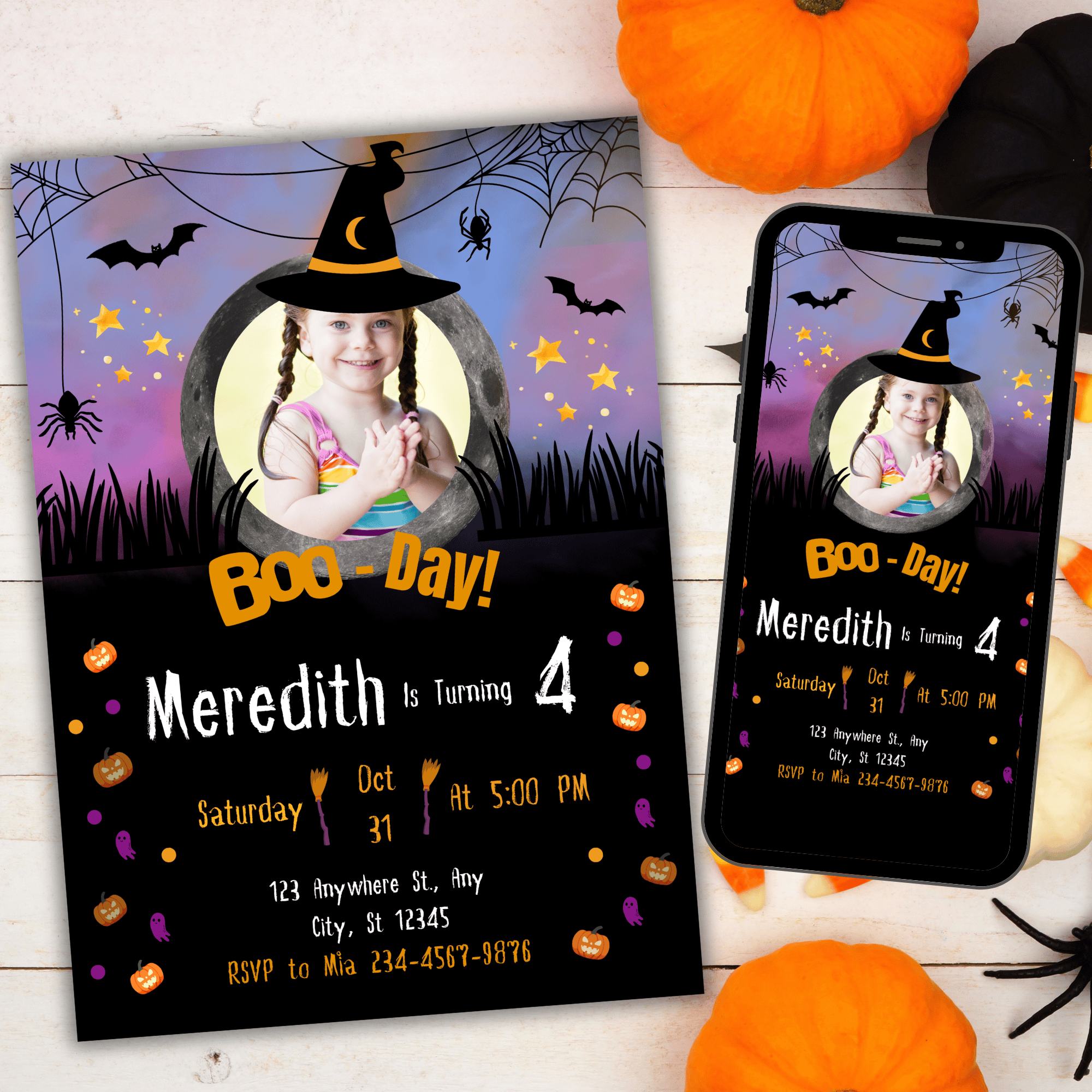 Editable Halloween Birthday Invitation | Spooky Birthday Party Template ...