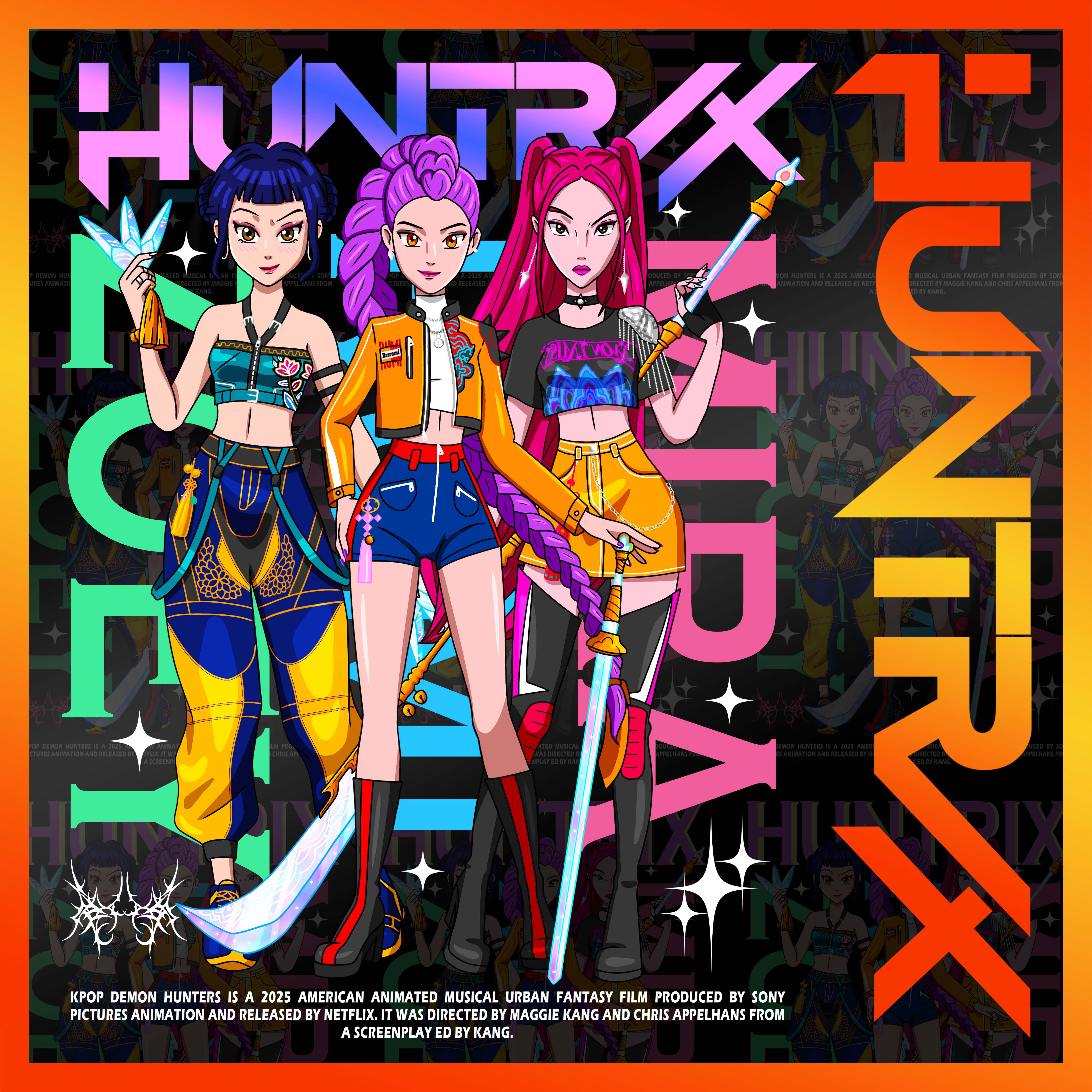 Huntrix KPOP Demon Hunters Anime Png Design - Payhip