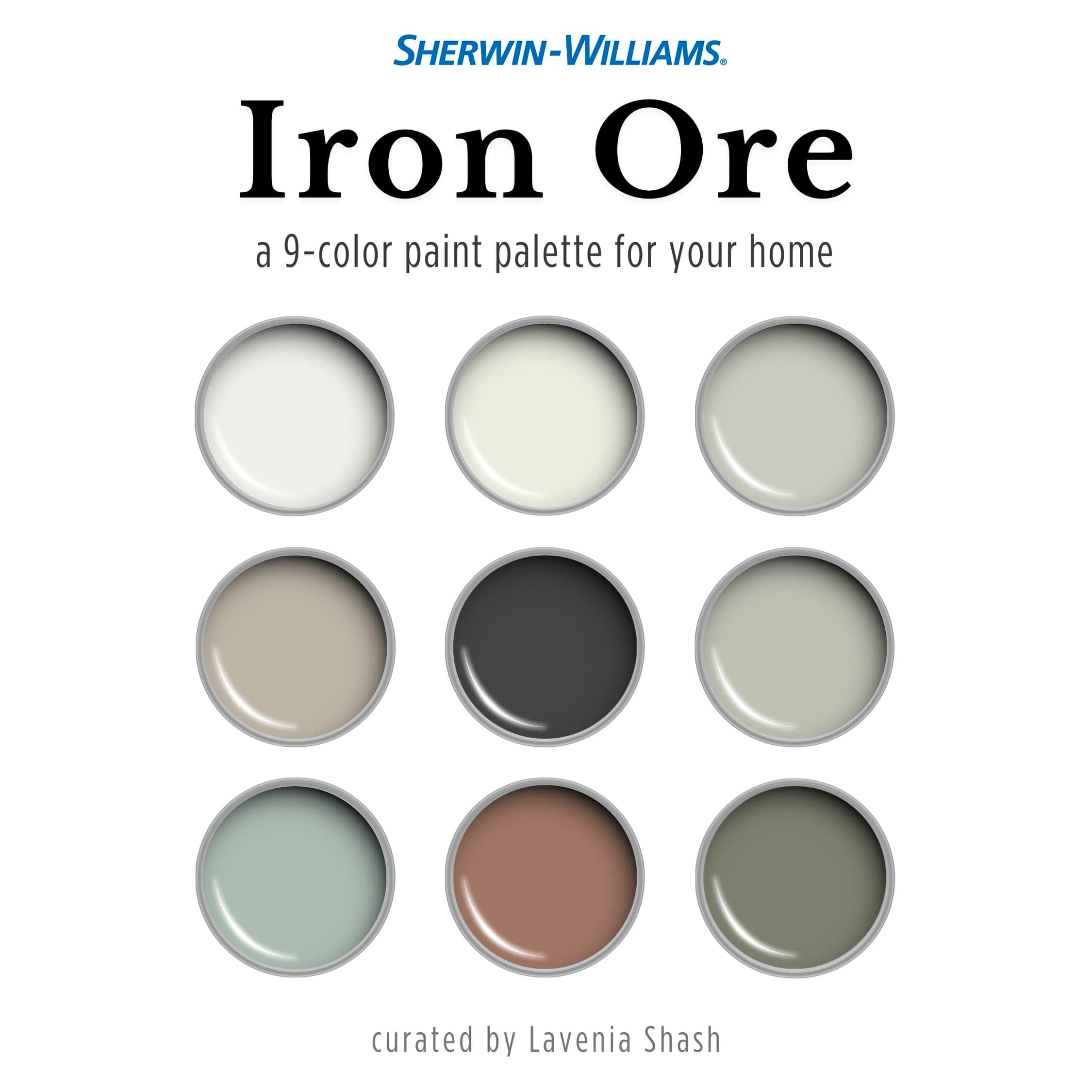 Iron Ore - Sherwin Williams paint color palette - charcoal black ...