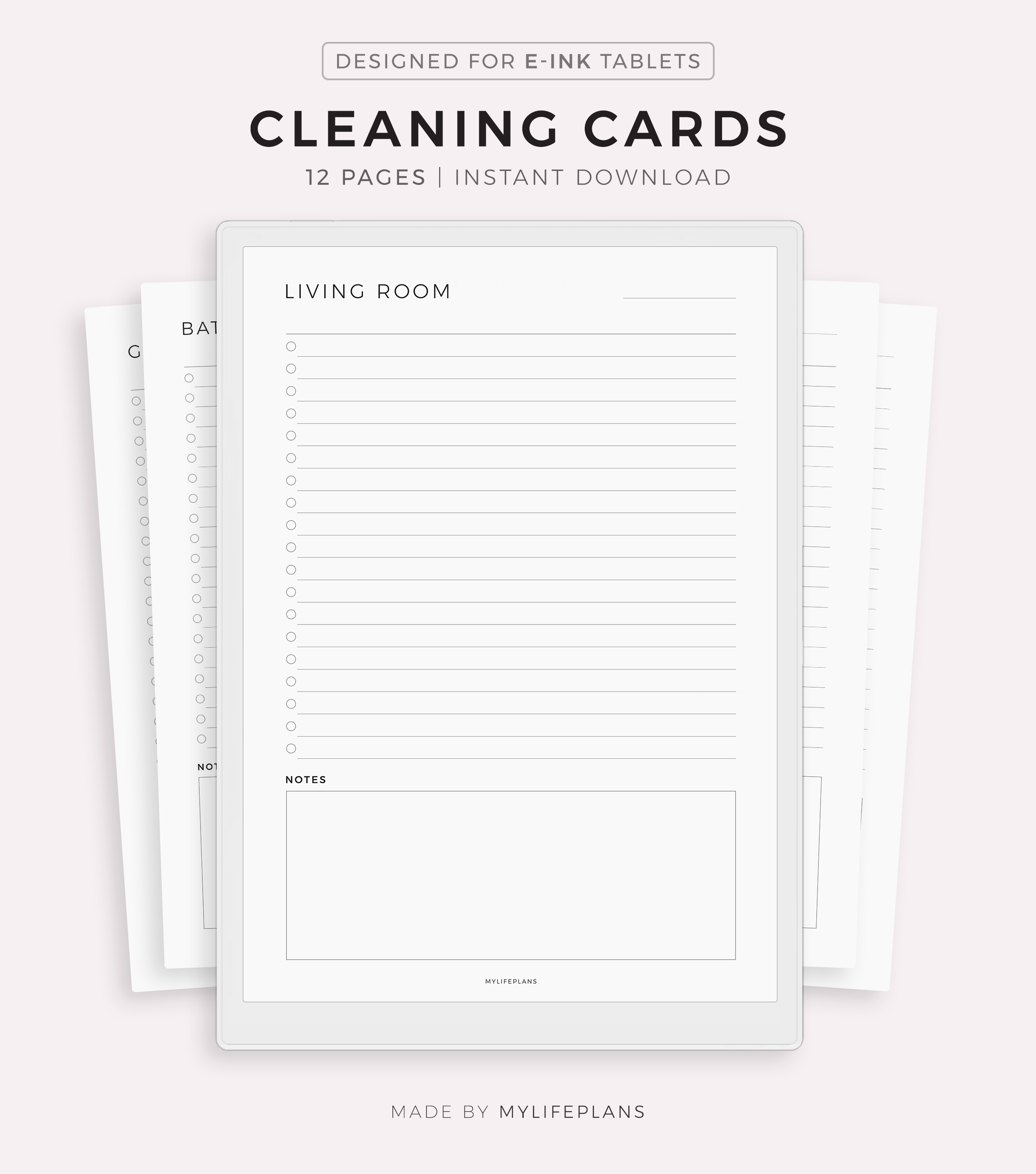 House Cleaning Cards, Cleaning Checklist by Room, Compatible with ...