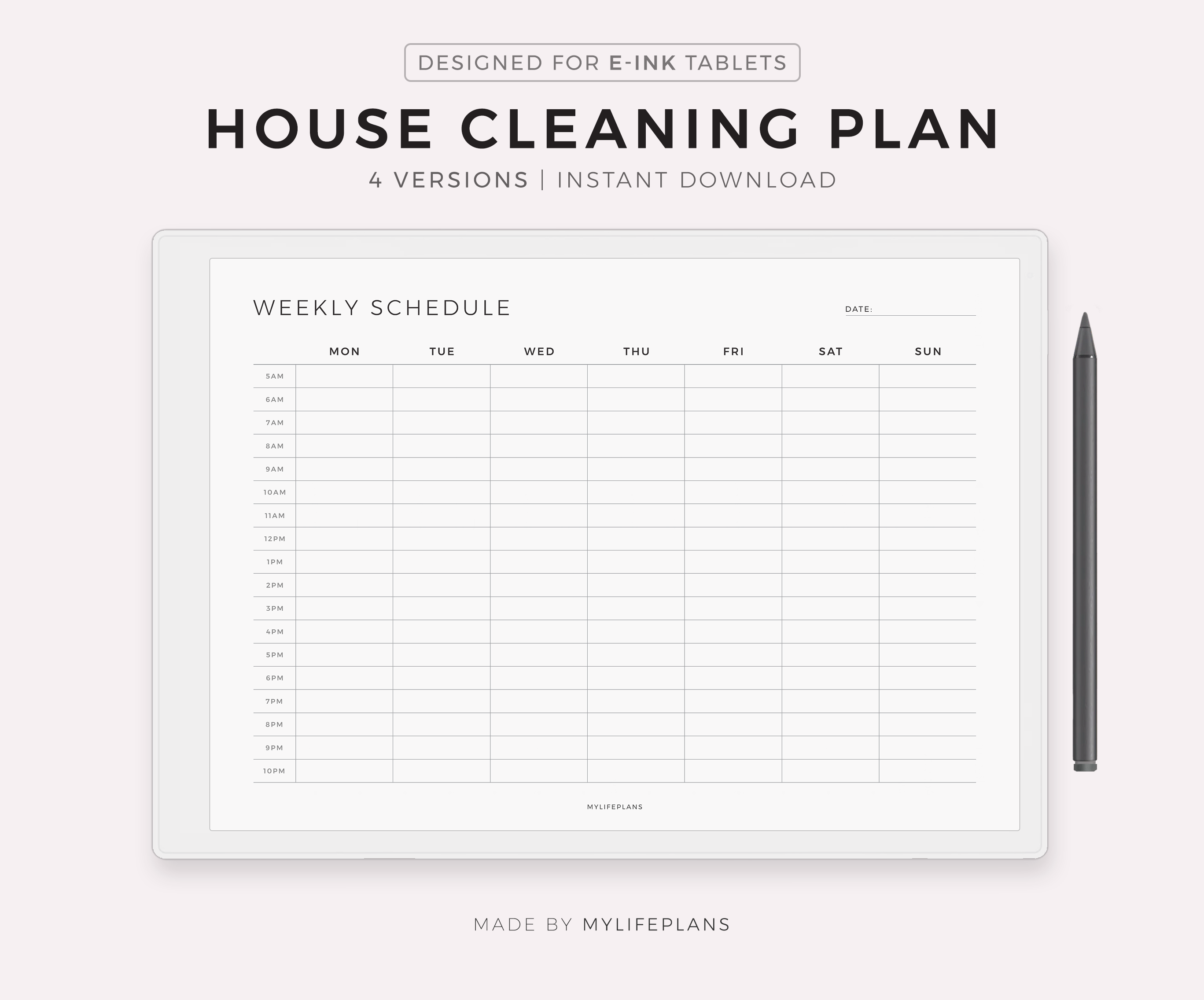 House Cleaning Planner, Landscape, Compatible with Remarkable ...