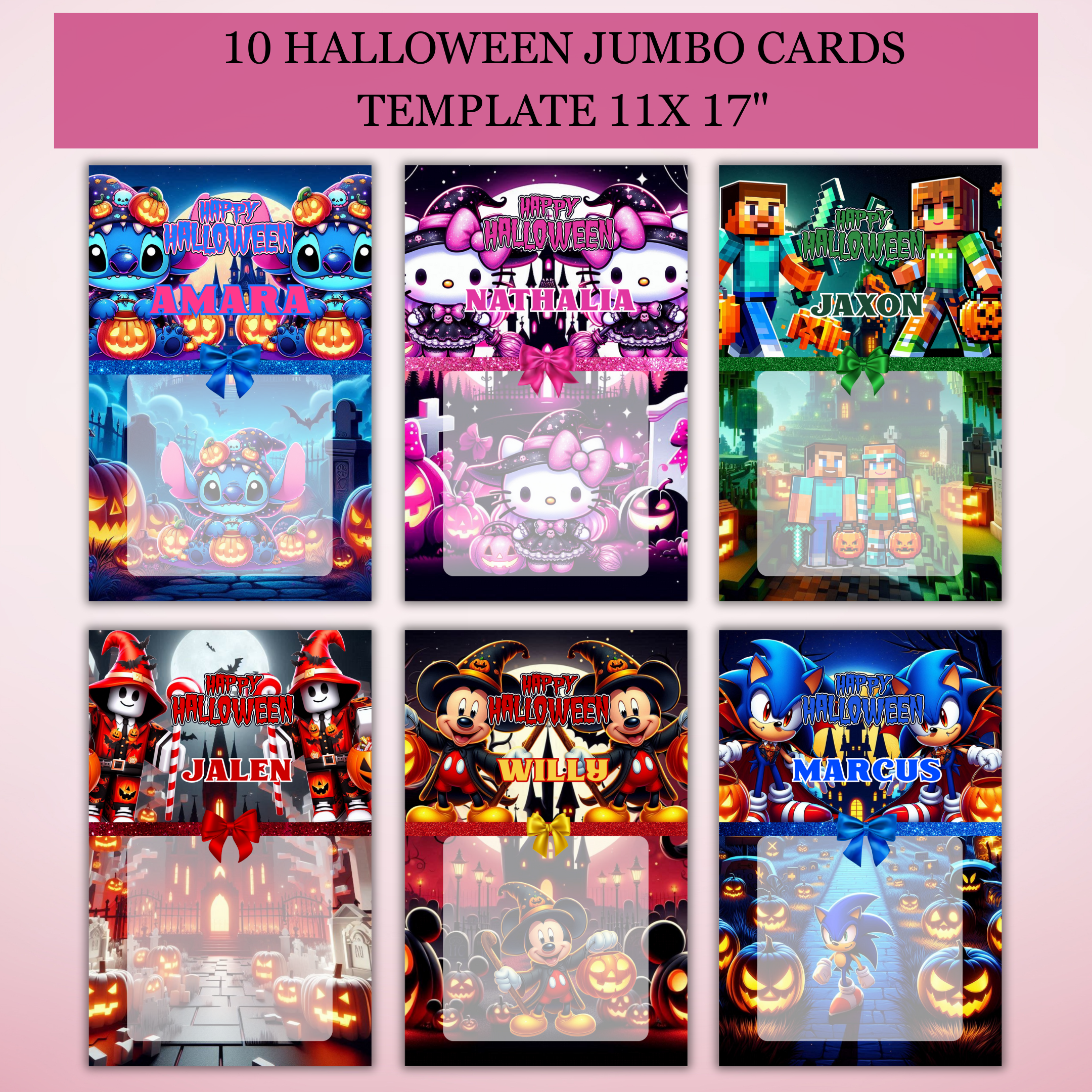 10 CHARACTER THEMES HALLOWEEN JUMBO CARDS - Payhip