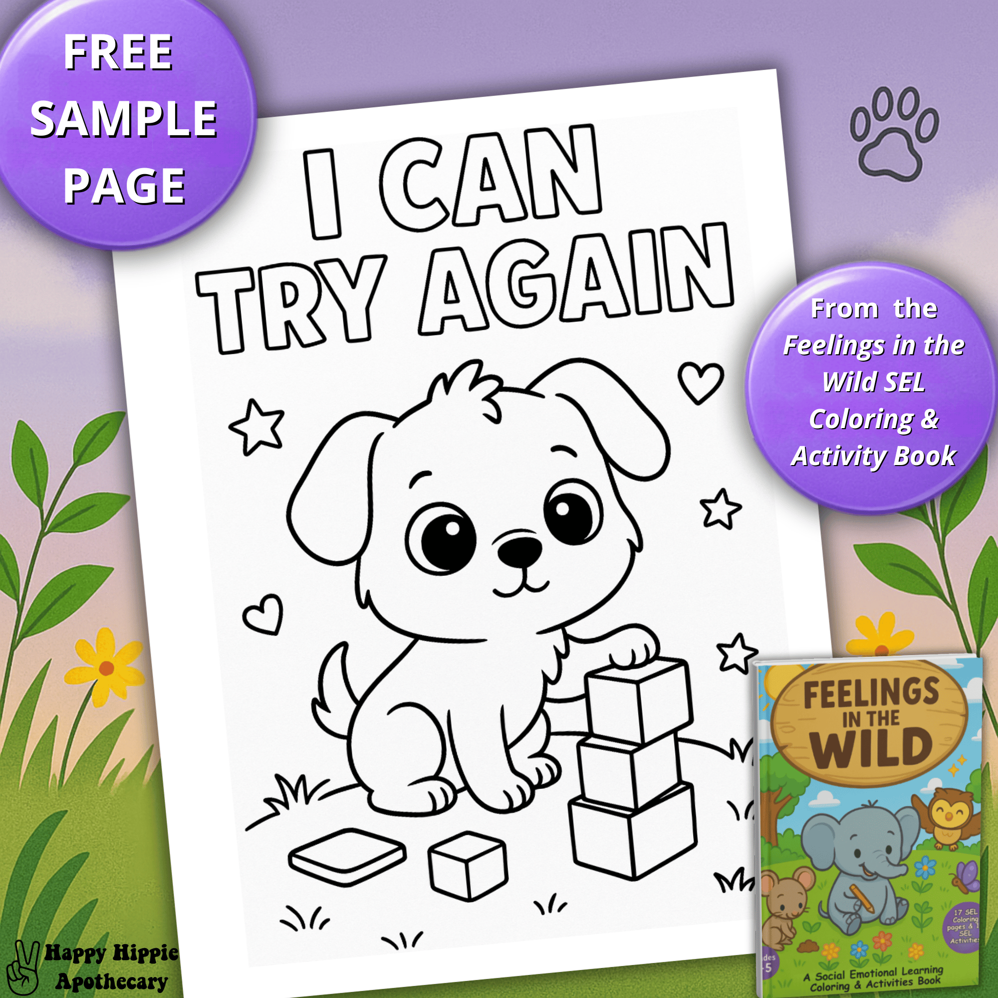 Try a Free Sample Page from Feelings in the Wild- A Social Emotional Coloring & Activities Book ...