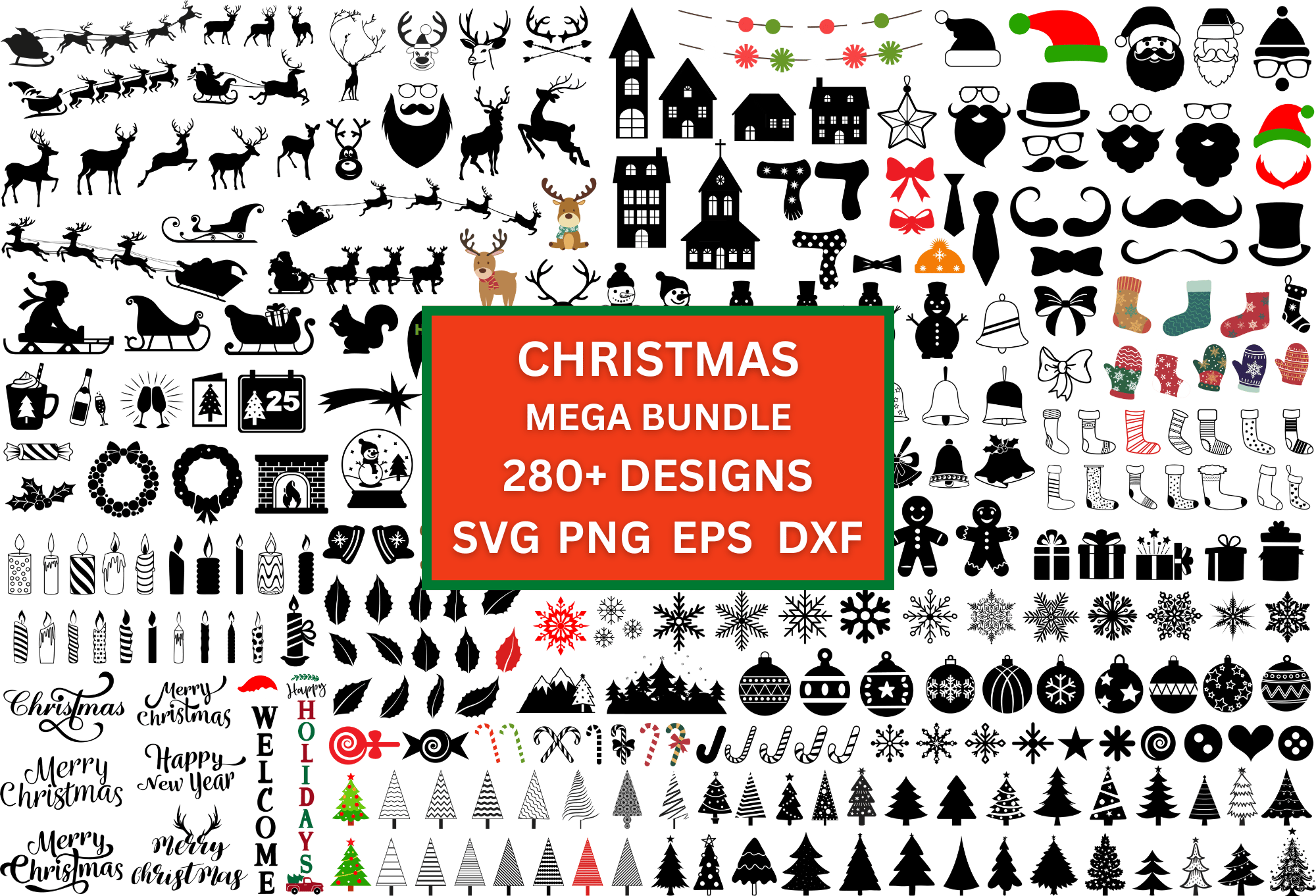 CHRISTMAS SVG Bundle, CHRISTMAS Clipart, Christmas Svg Files For Cricut ...