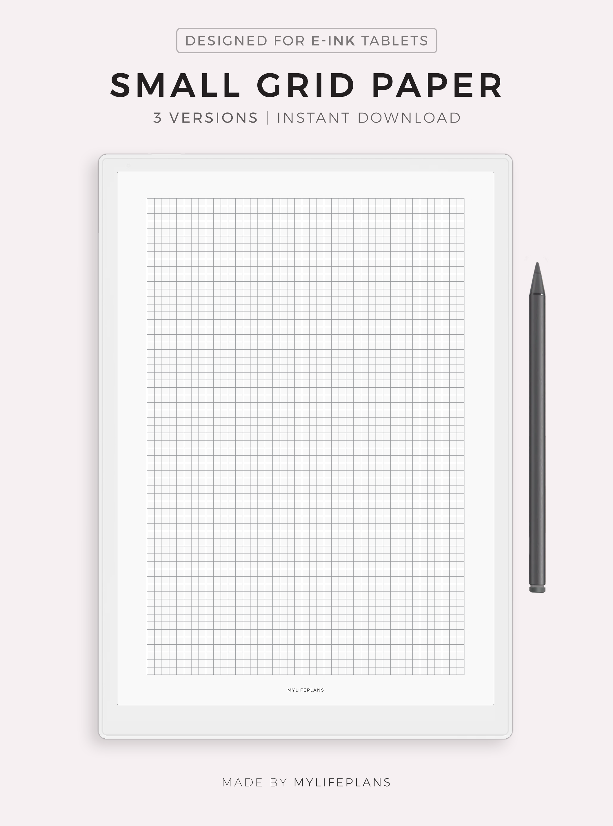 Small Grid Paper Template for Remarkable, Kindle Scribe, Supernote ...