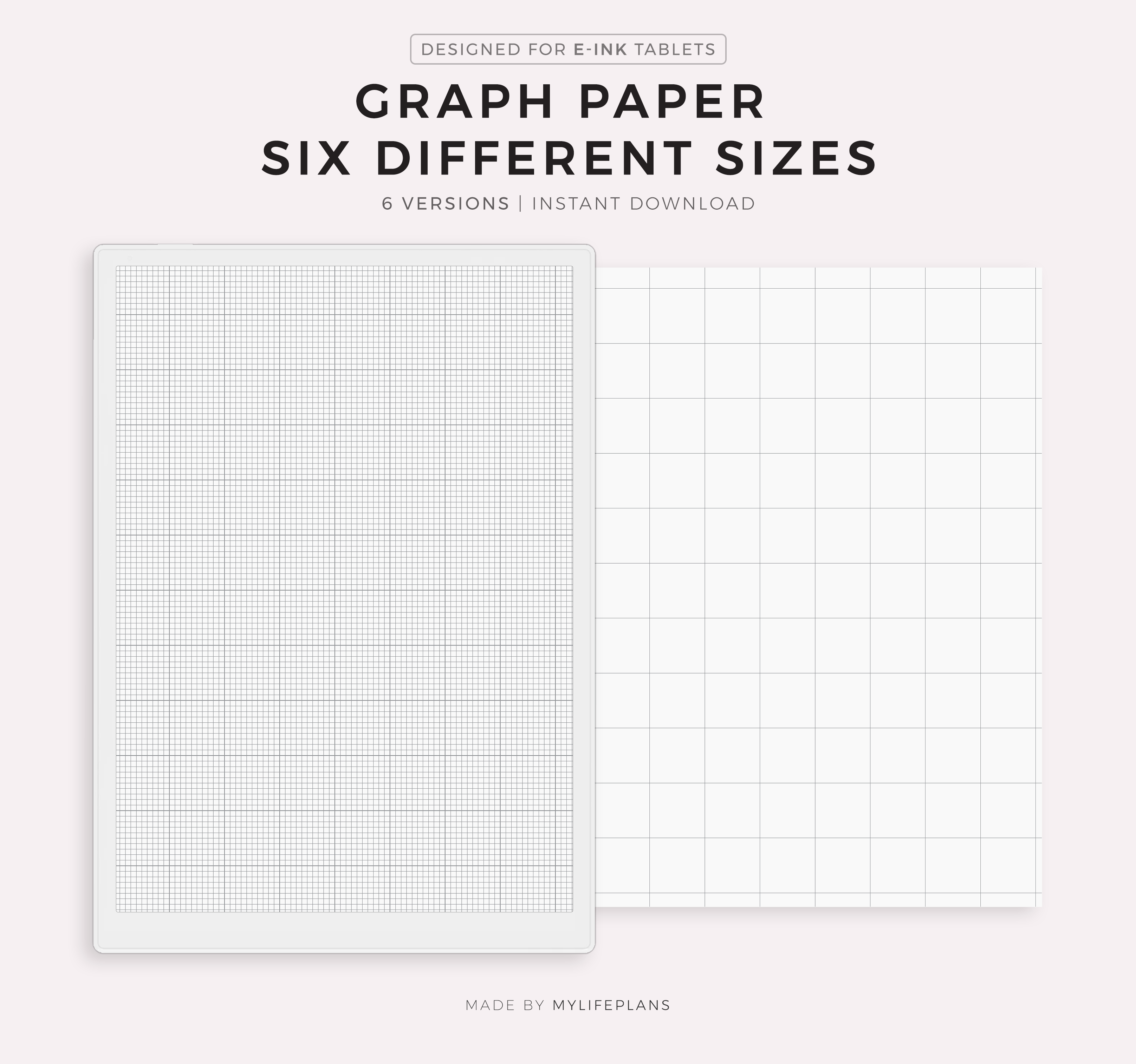 Graph Paper Six Different Sizes Templates for Remarkable, Supernote ...