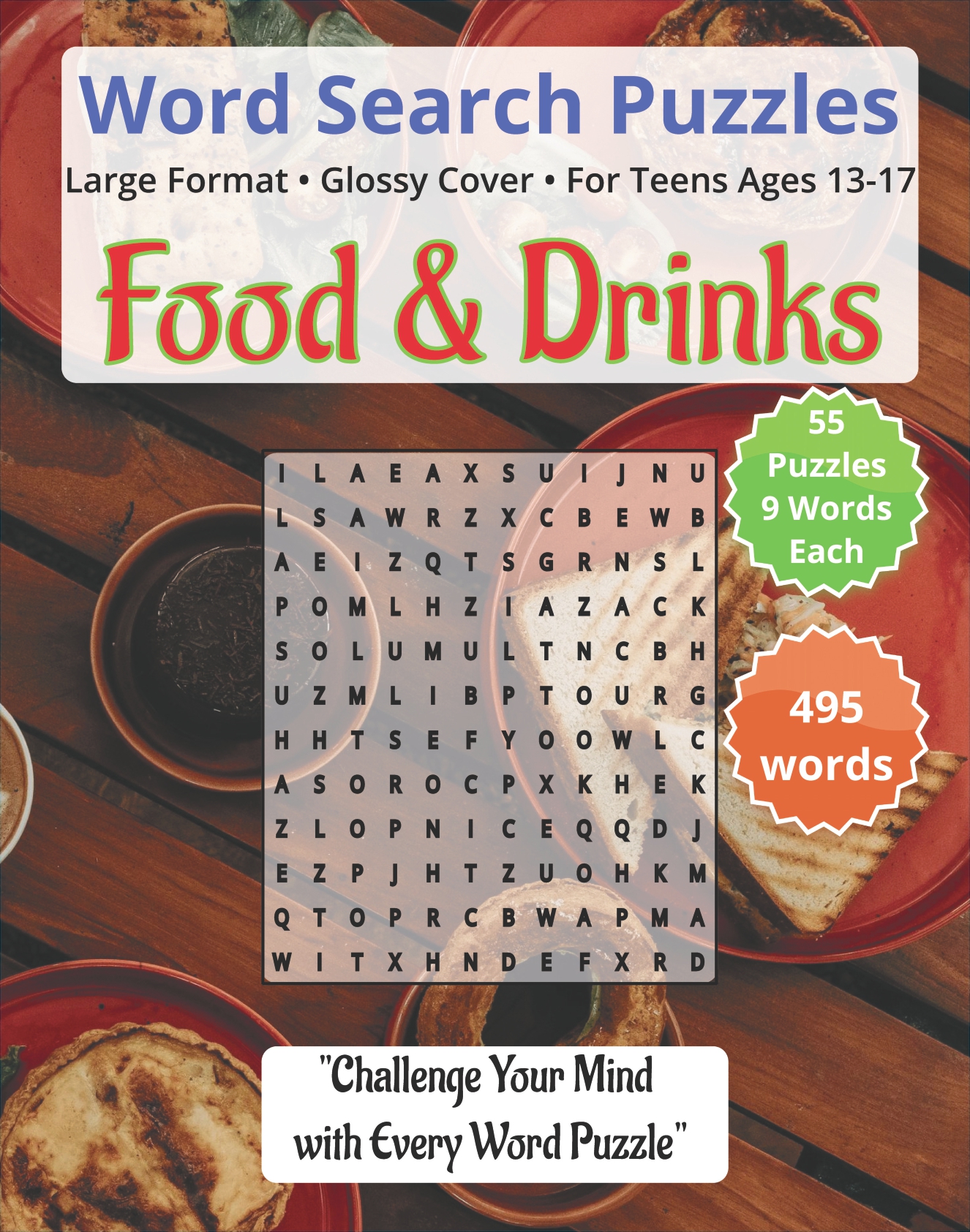 Food and Drinks: Word Search Puzzles for Teens Ages 13-17 - Printable ...
