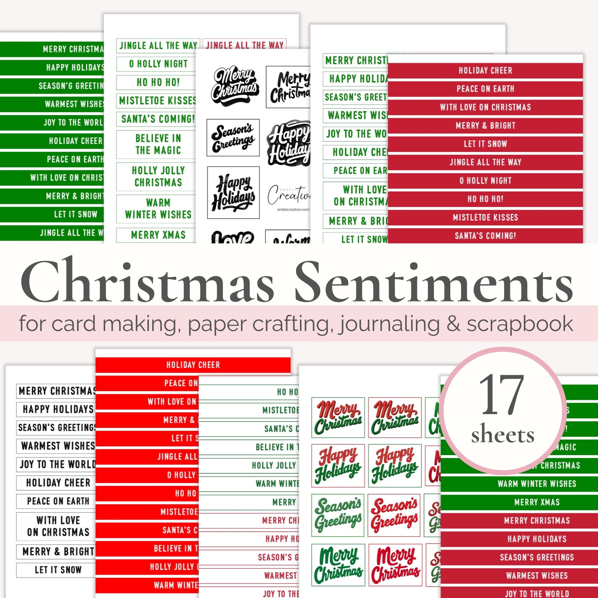 Printable Sentiments for Christmas Greeting Cards - Payhip