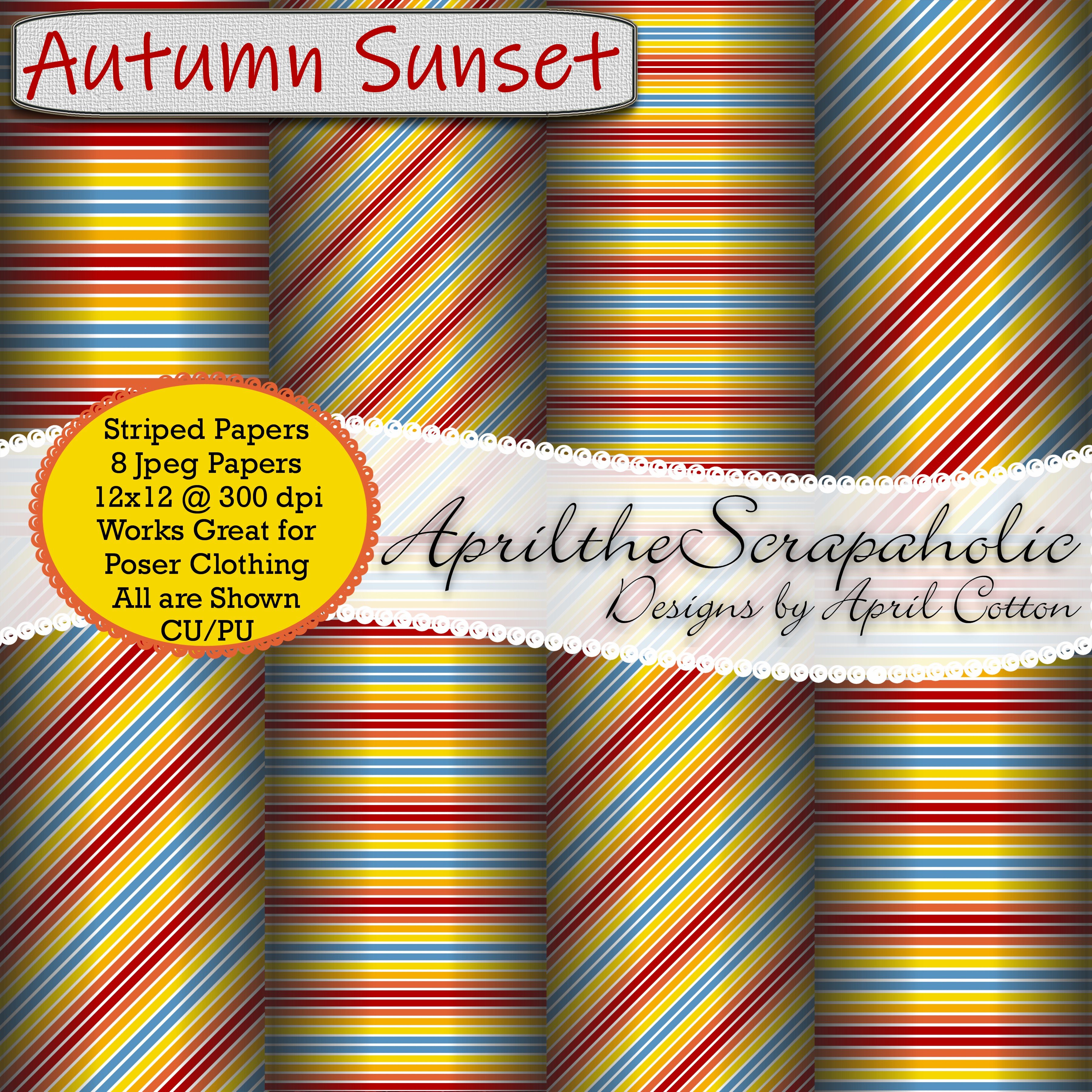 Autumn Sunset - Striped Papers - Payhip
