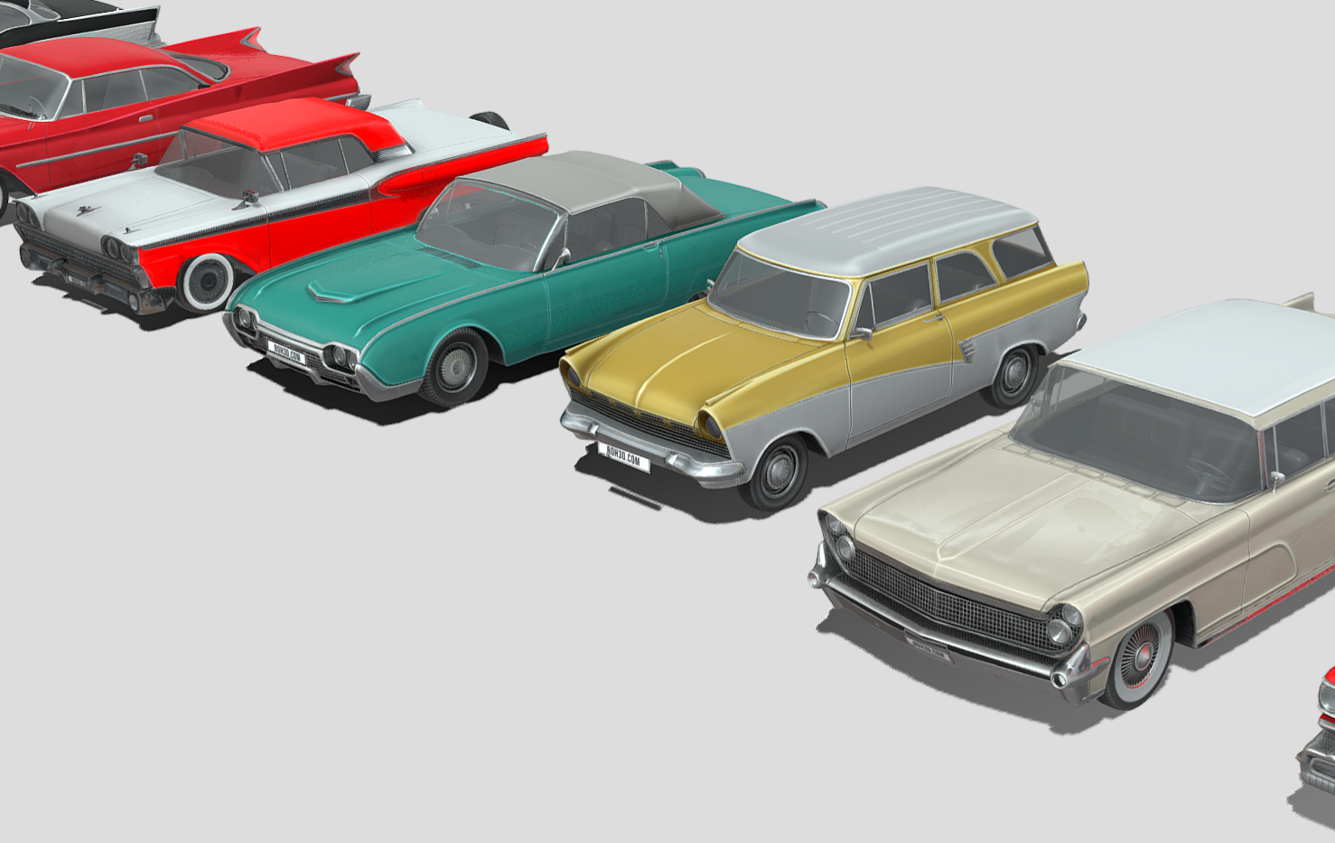 Low Poly Cars Collection 006 - Classic Tailfins - Payhip